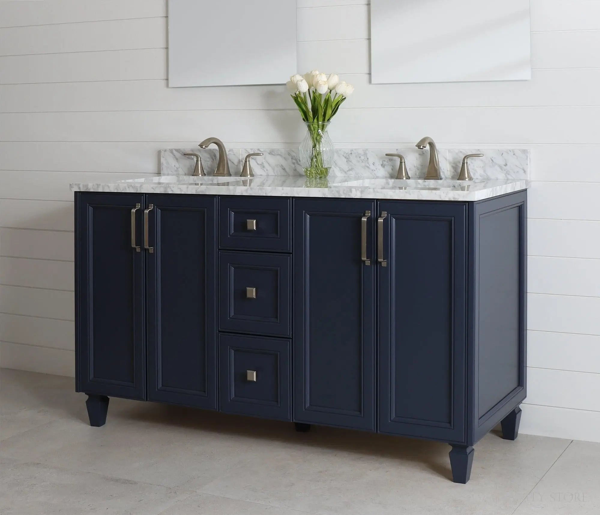 Davenport 60 Pacific Blue Bathroom Vanity Double Sink Teodor
