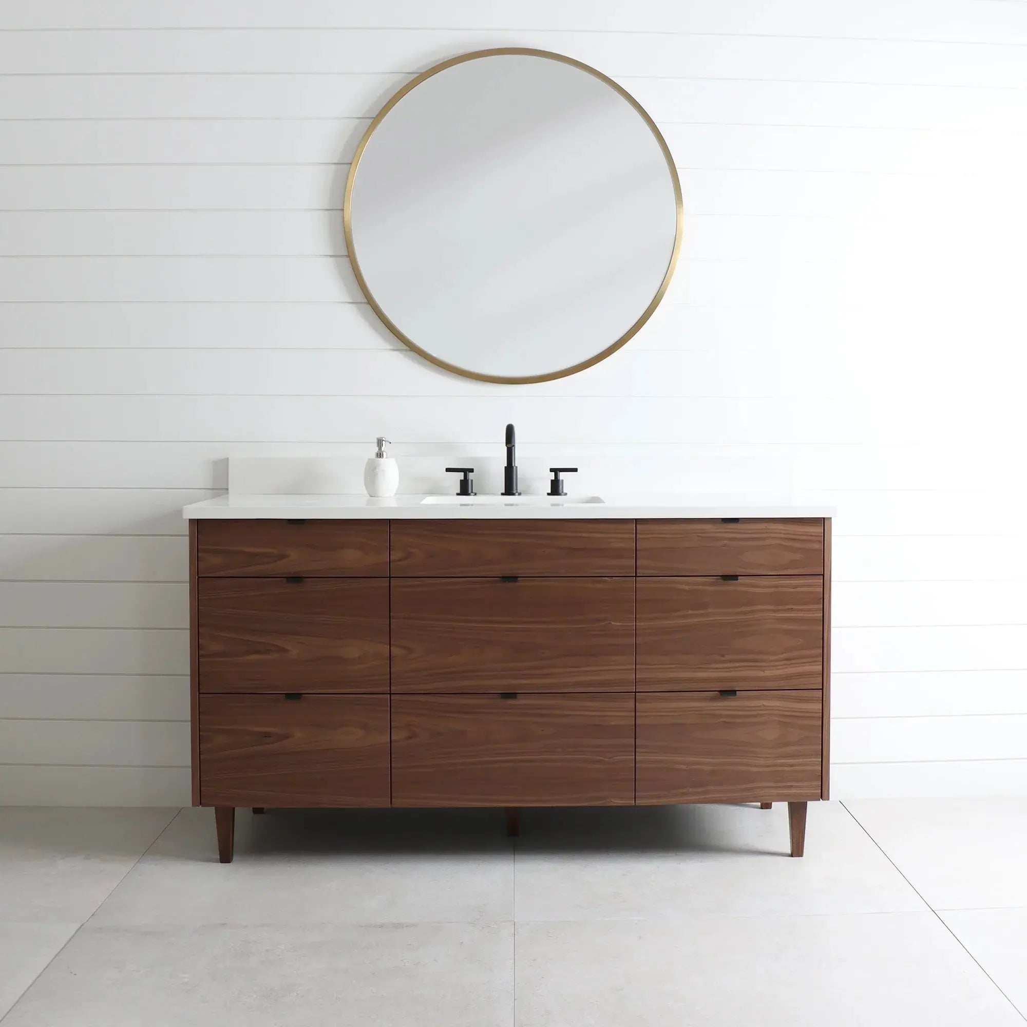 Walnut Bathroom Vanities | Solid Wood in Multiple Styles + Ships Free ...