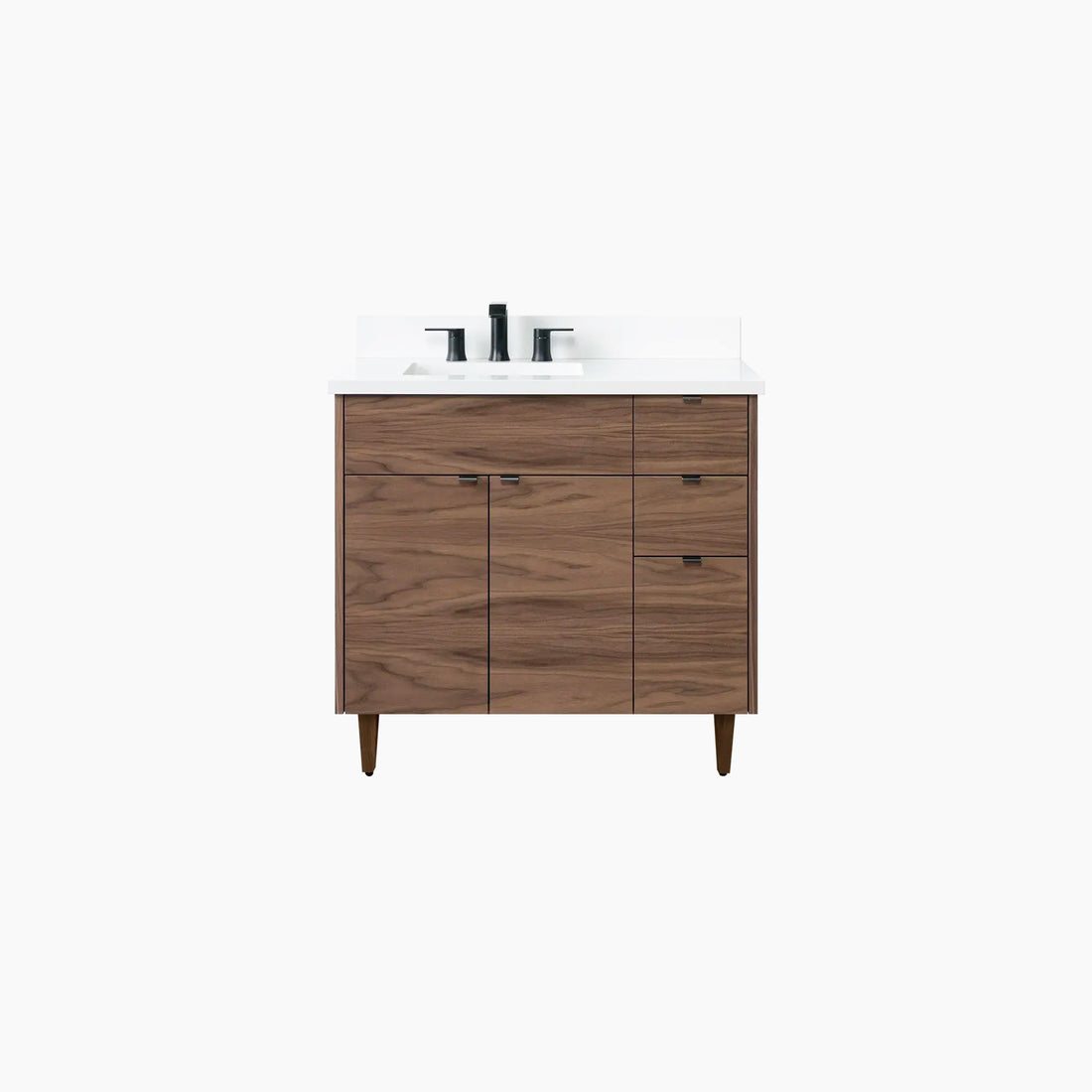 Austin 36" American Black Walnut Bathroom Vanity, Left Sink - Teodor ...