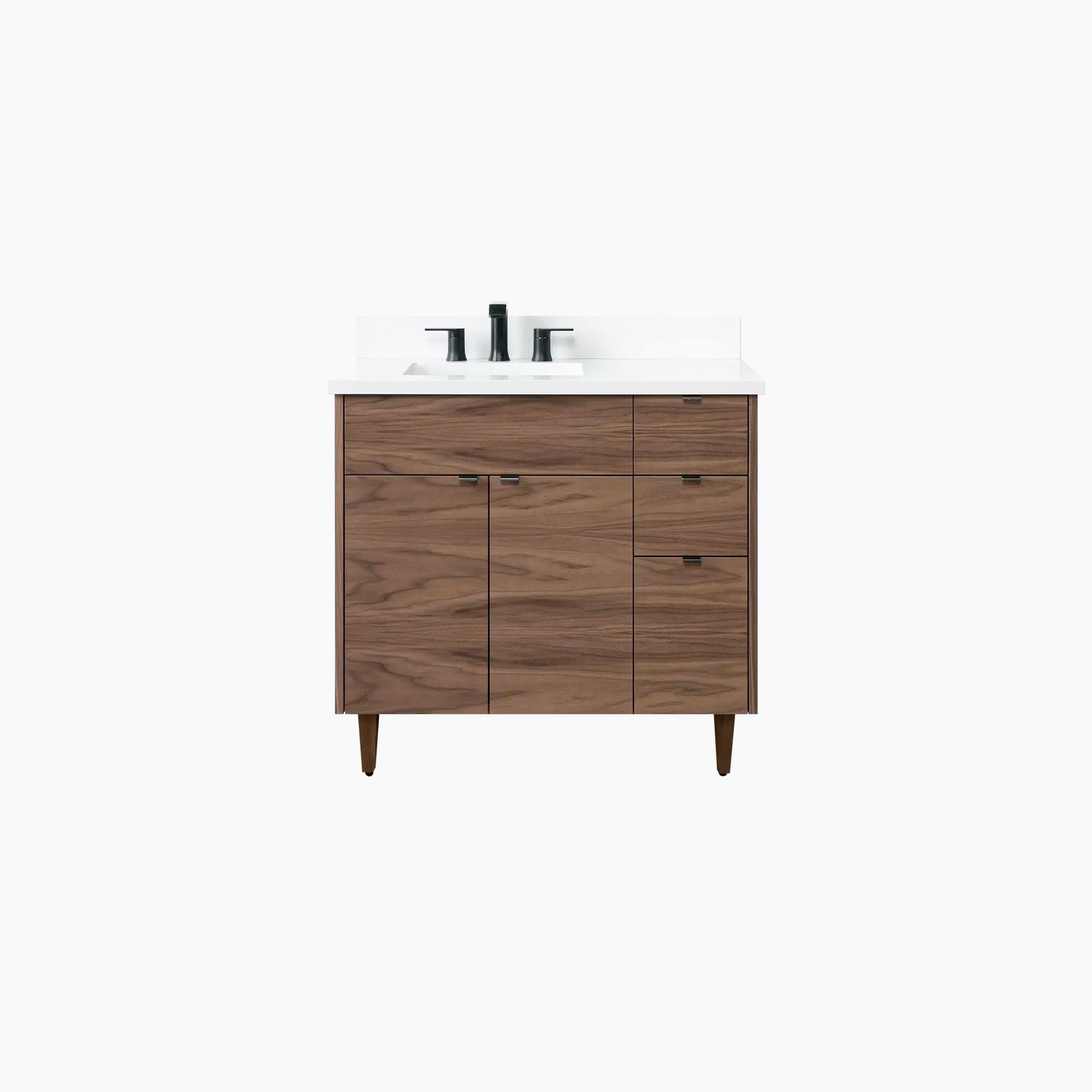 Austin 36" American Black Walnut Bathroom Vanity, Left Sink - Teodor ...