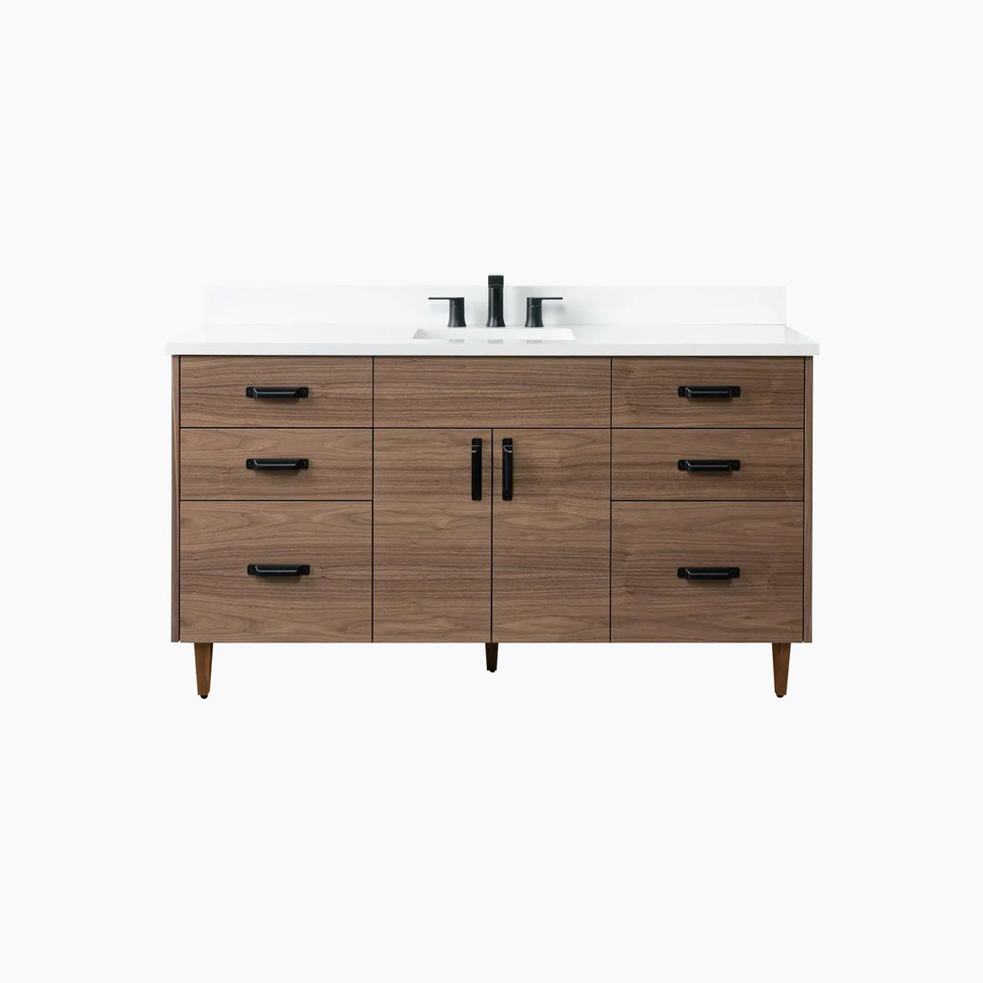 Austin 60" American Black Walnut Bathroom Vanity - Teodor Vanities ...
