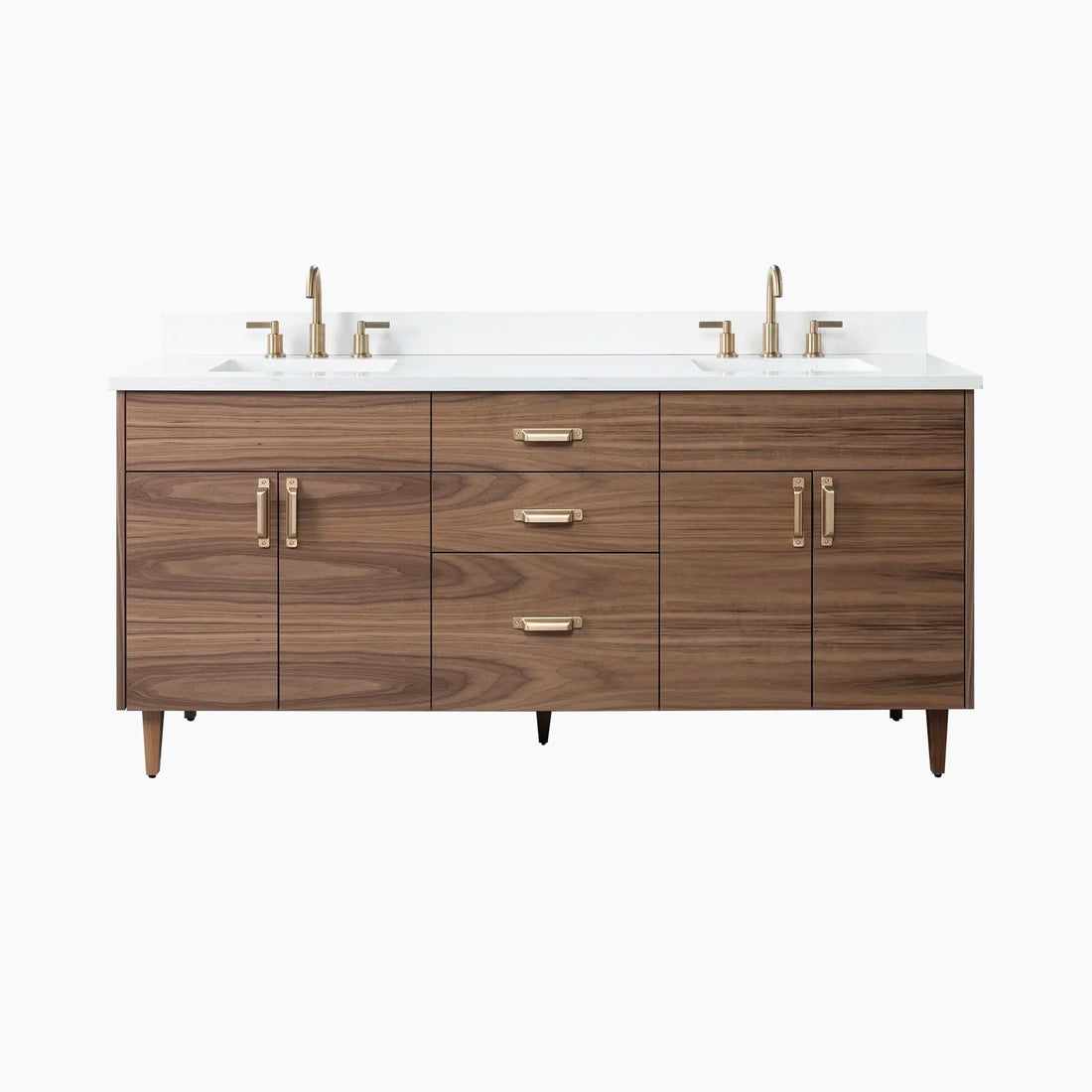 Austin 72" American Black Walnut Bathroom Vanity, Double Sink - Teodor ...