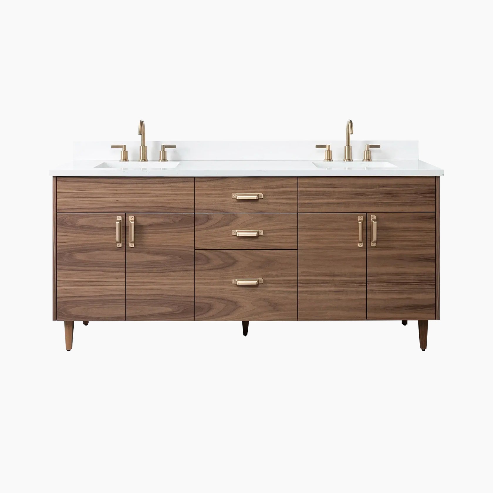 Austin 72" American Black Walnut Bathroom Vanity, Double Sink - Teodor ...