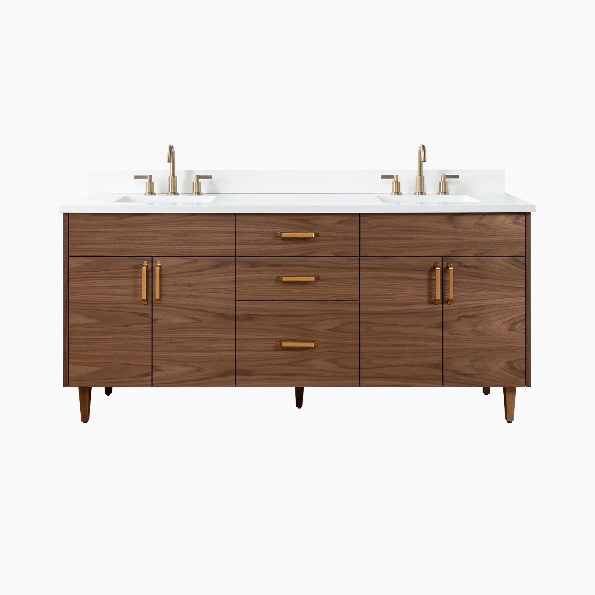 Austin SLIM 72" American Black Walnut Bathroom Vanity, Double Sink ...