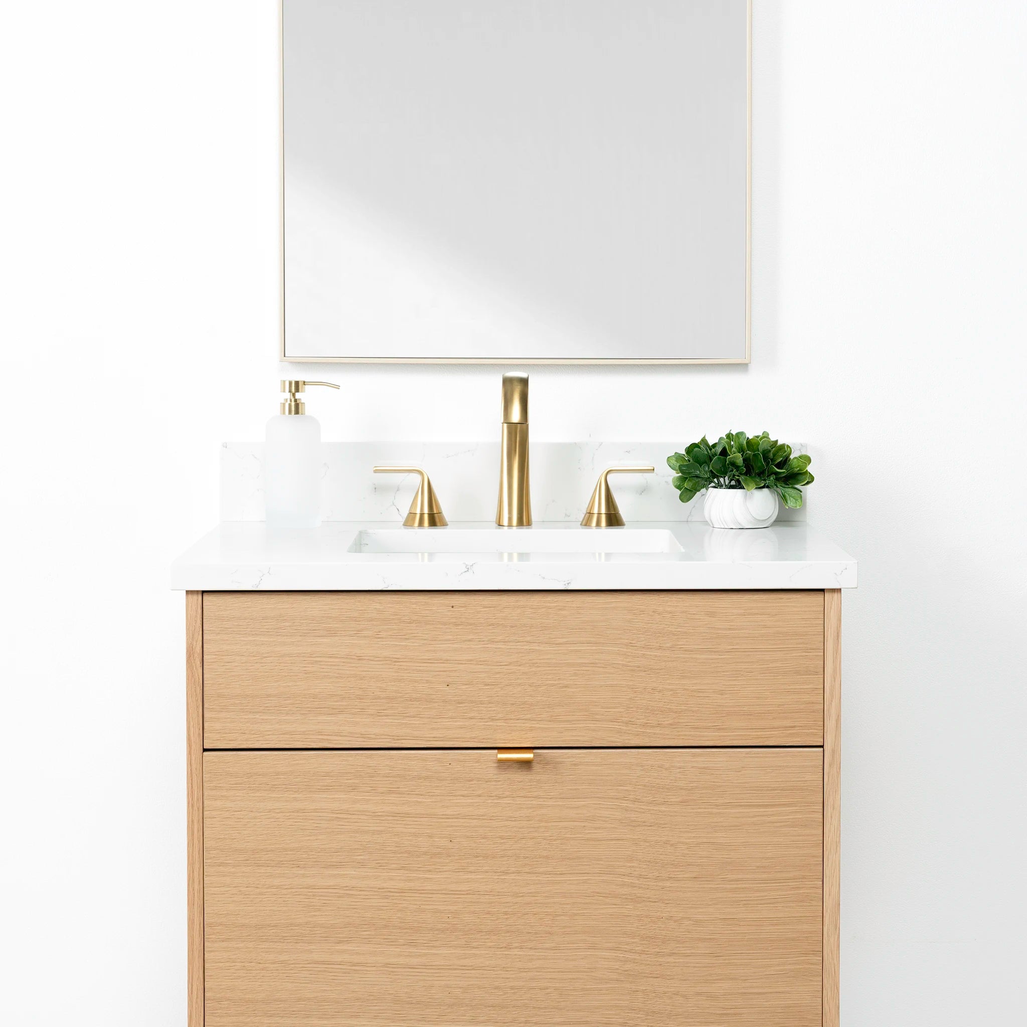 Austin 30" Wall Mount Natural White Oak Bathroom Vanity - Teodor ...
