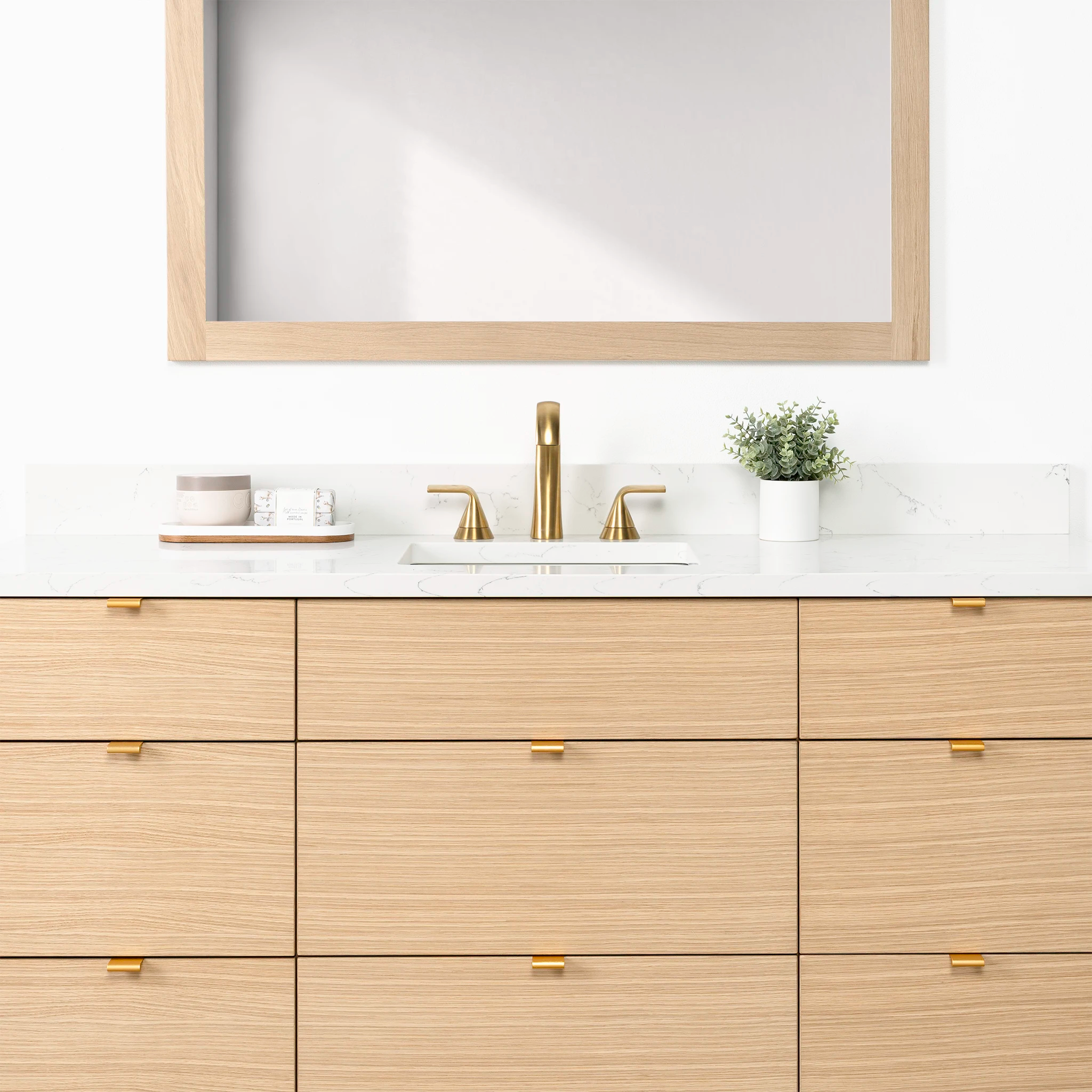 Ashbury 60" Natural White Oak Bathroom Vanity w/ Drawers - Teodor ...
