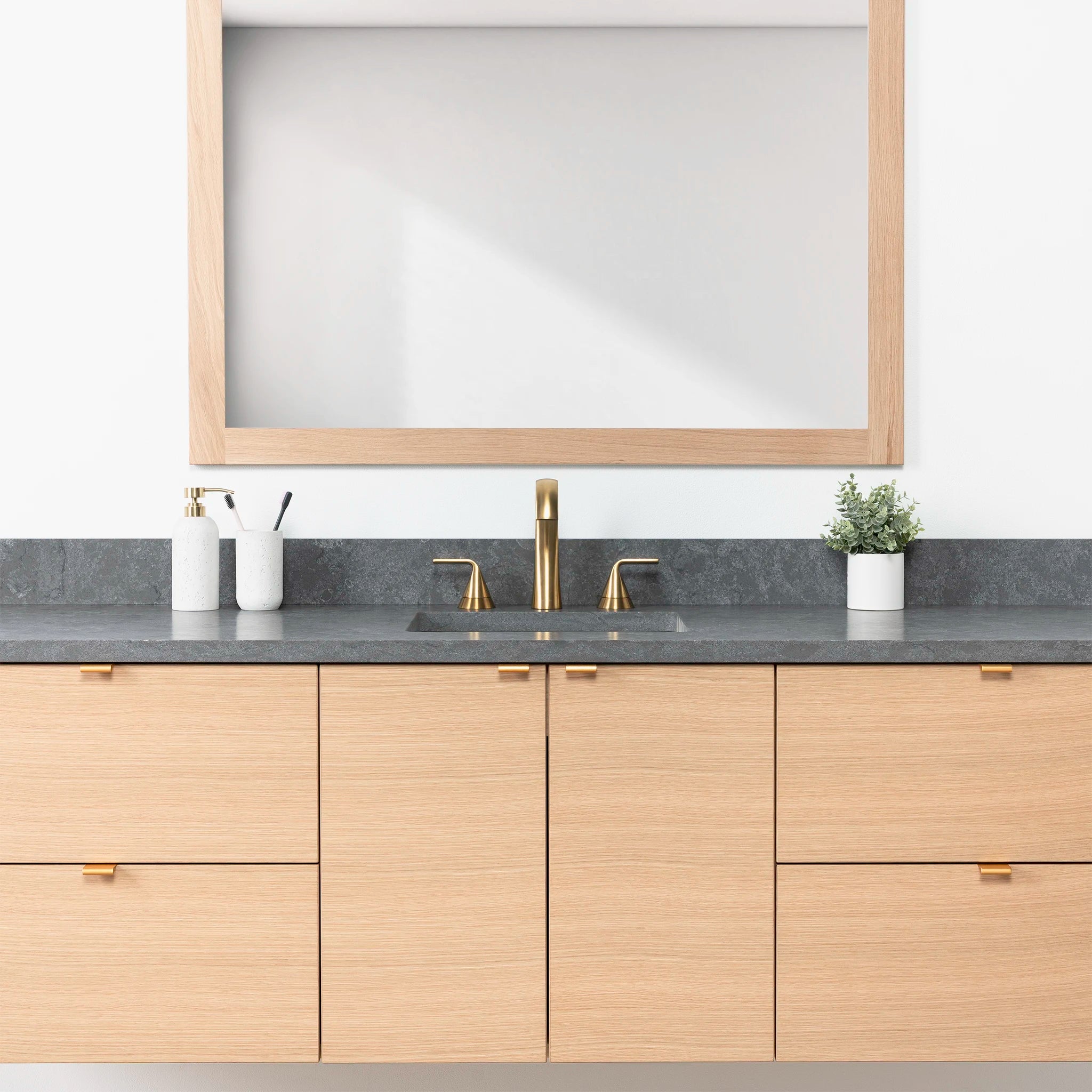 Ashbury 72" Wall Mount Natural White Oak Bathroom Vanity - Teodor ...