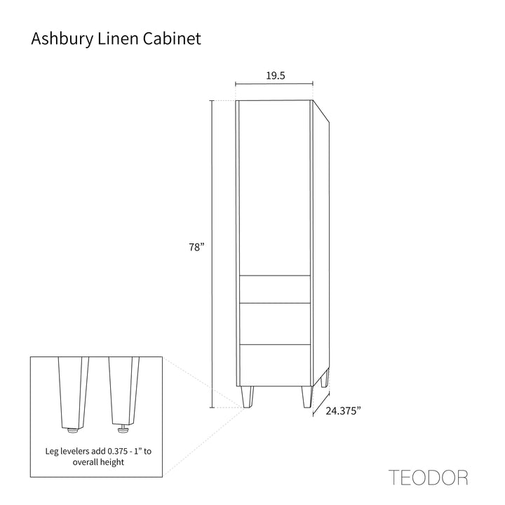 Ashbury Natural White Oak Linen Cabinet - Teodor Vanities United States