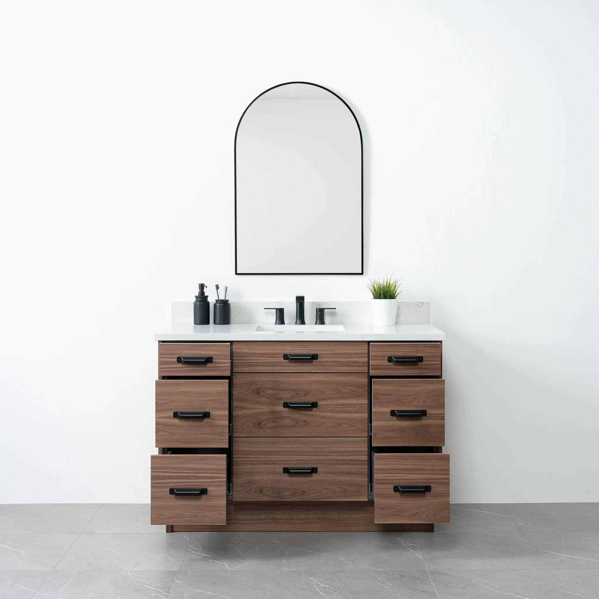 Asher 48" American Black Walnut Bathroom Vanity - Teodor Vanities ...