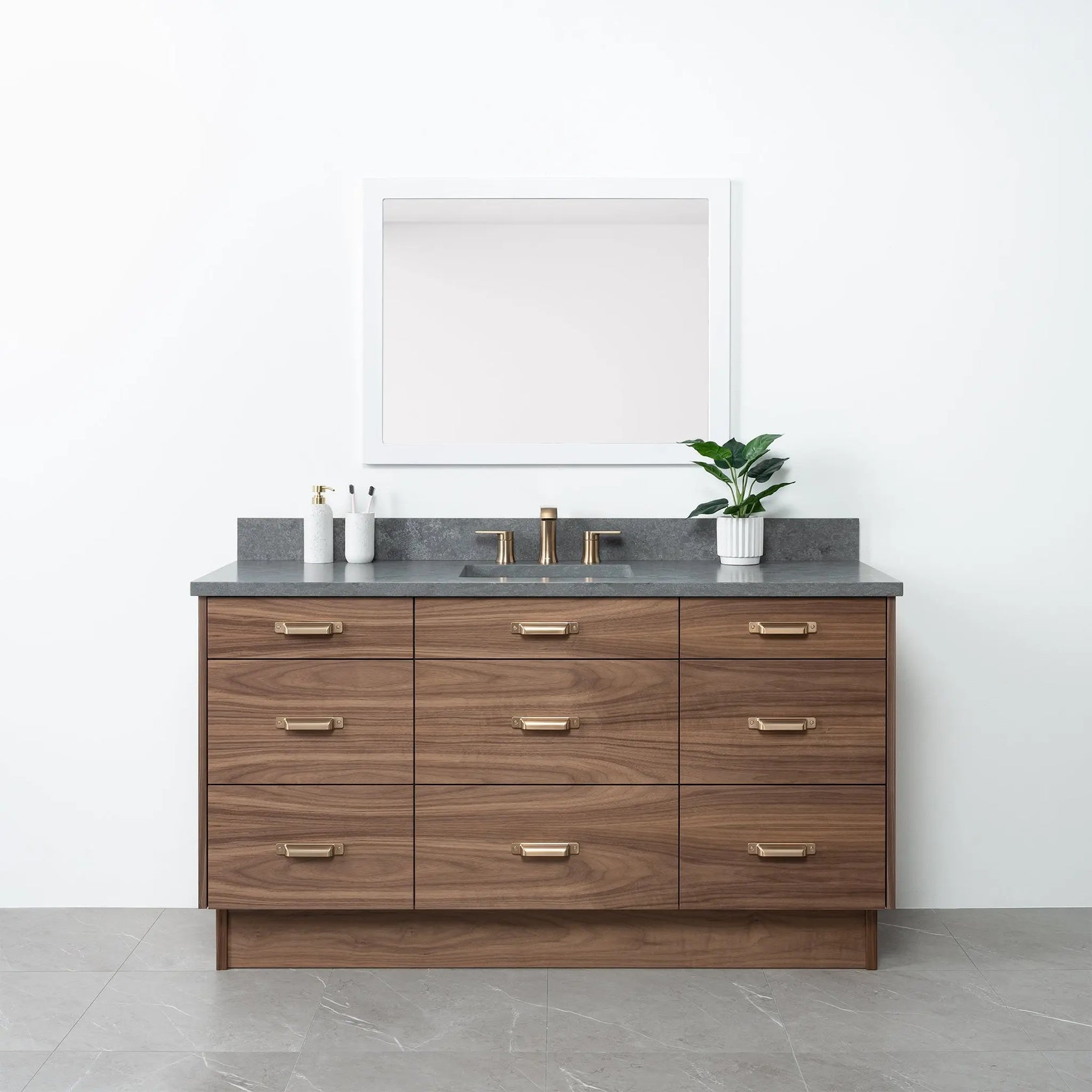 Asher 60" American Black Walnut Bathroom Vanity - Teodor Vanities ...