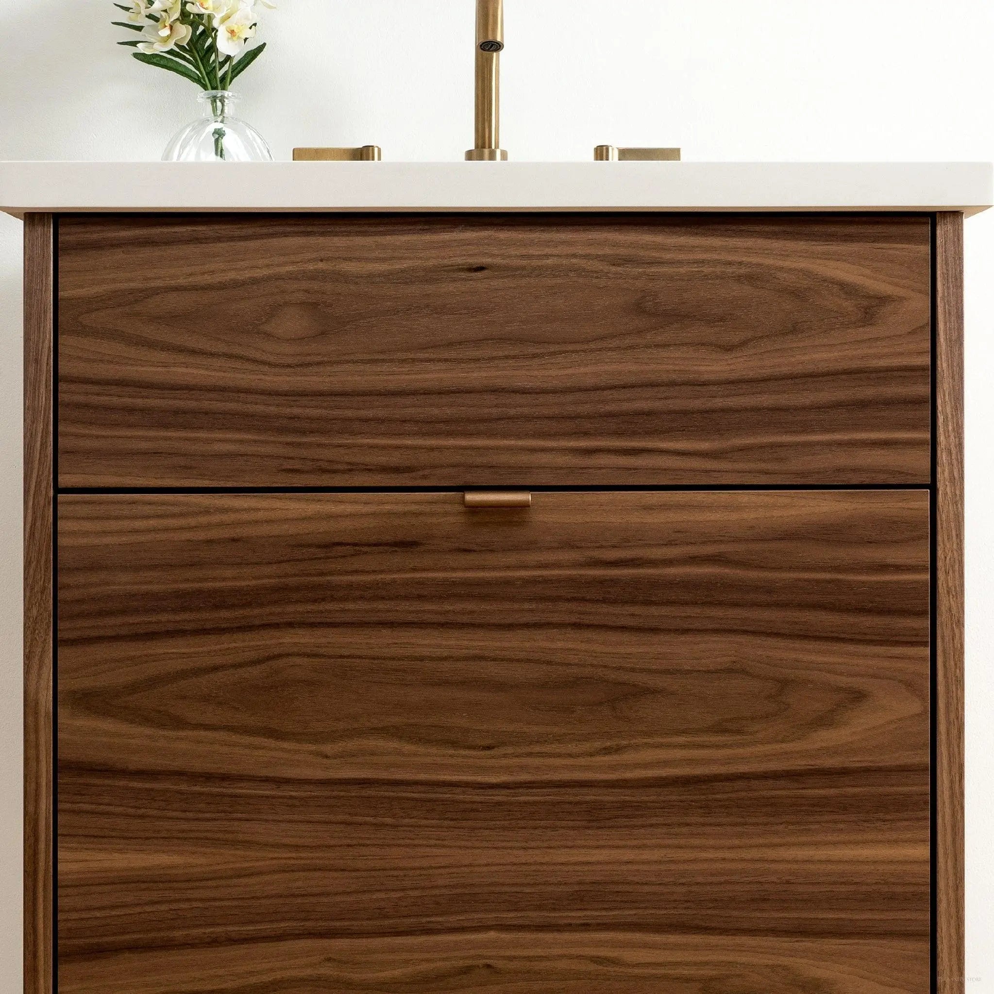 Austin 24" Wall Mount American Black Walnut Bathroom Vanity - Teodor ...