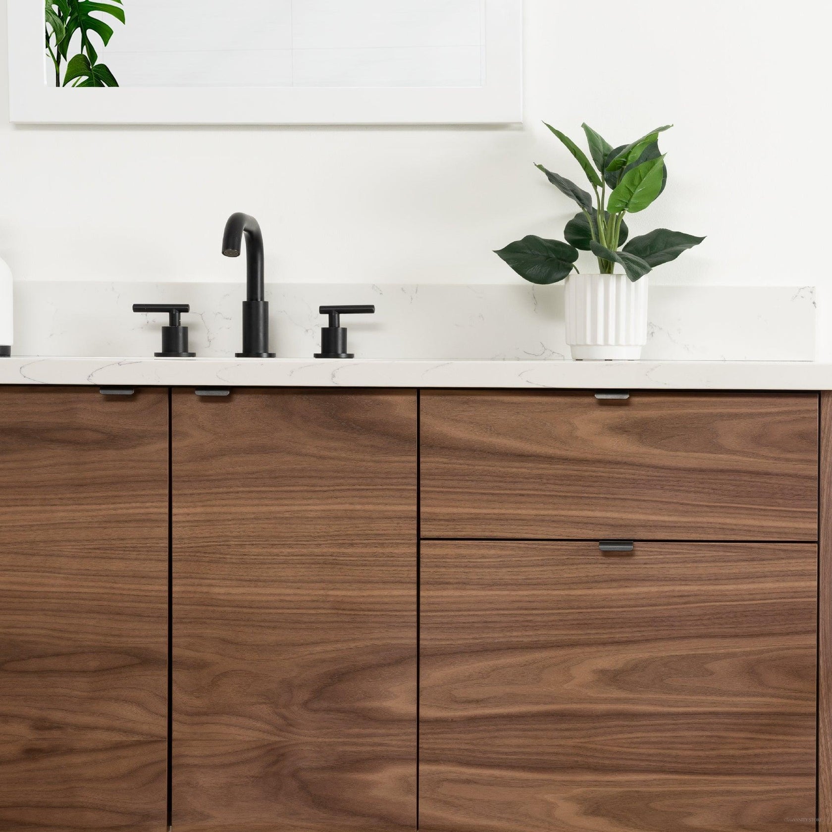Austin 60" Wall Mount American Black Walnut Bathroom Vanity - Teodor ...