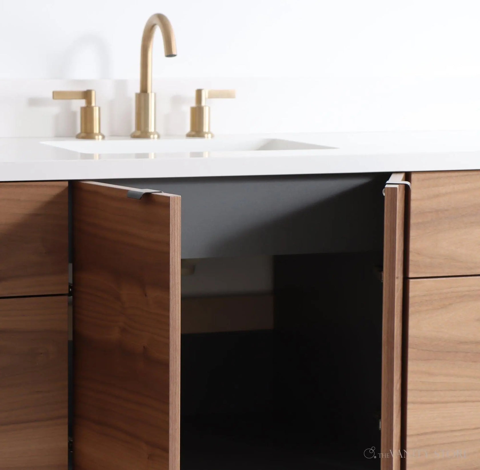 Austin 72" Wall Mount American Black Walnut Bathroom Vanity - Teodor ...