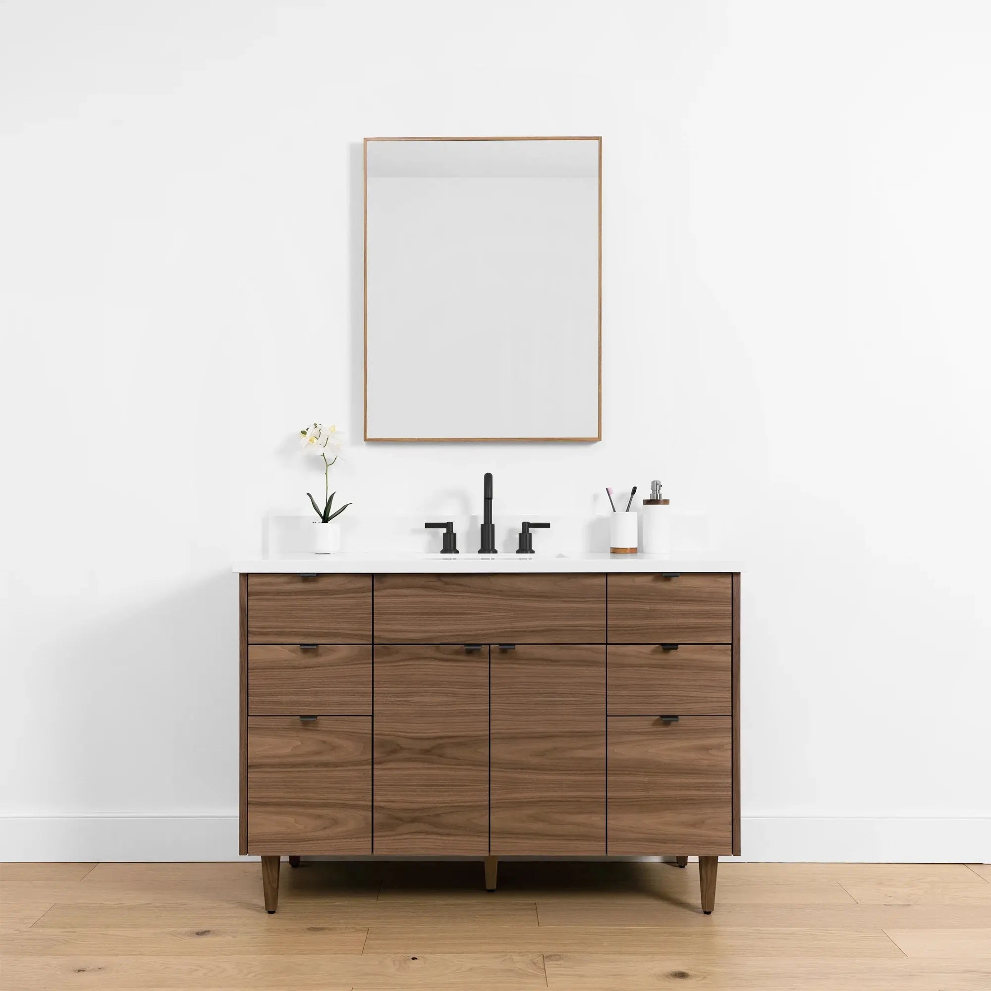 Austin SLIM 48" American Black Walnut Bathroom Vanity - Teodor – Teodor ...