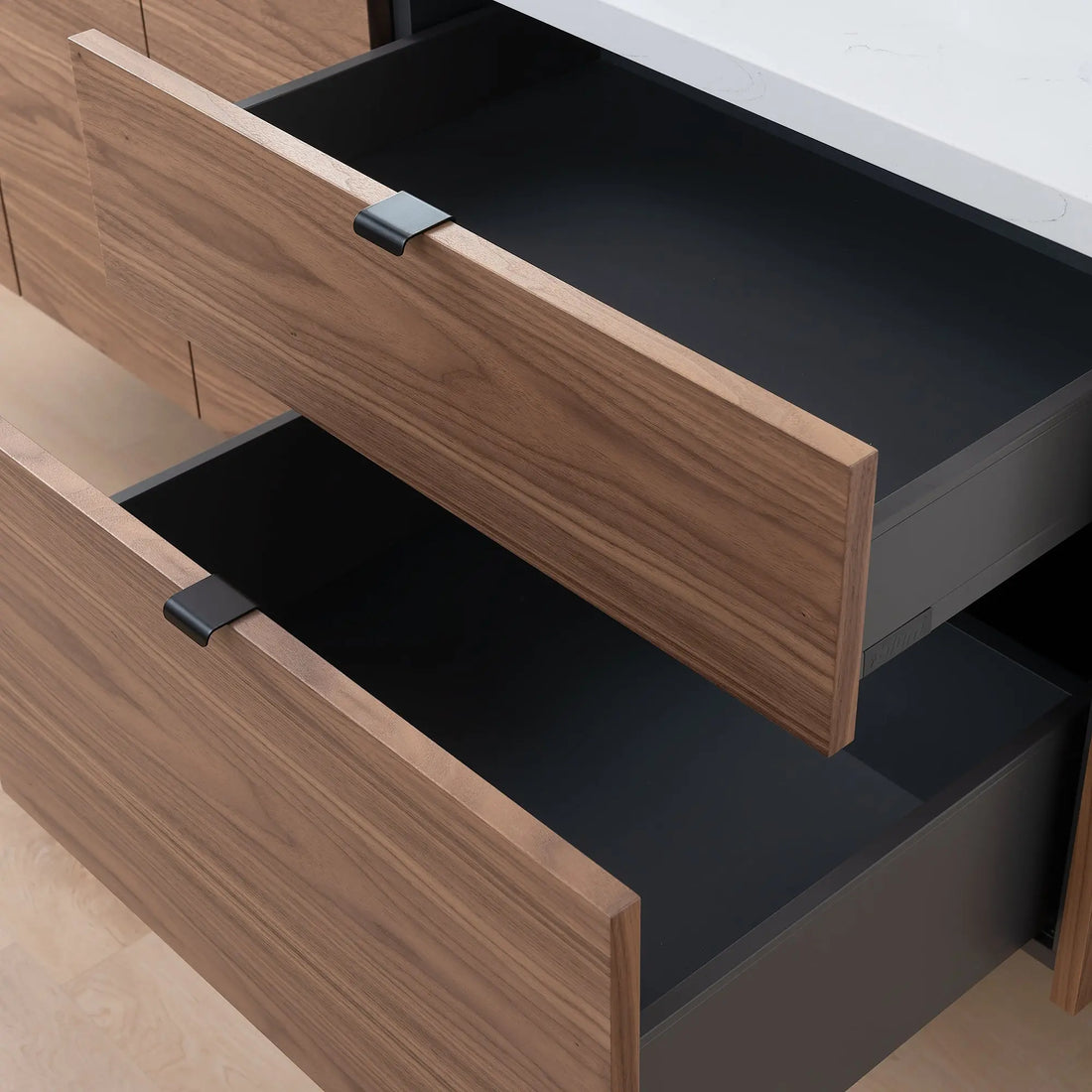Austin SLIM 72" Wall Mount American Black Walnut Bathroom Vanity ...
