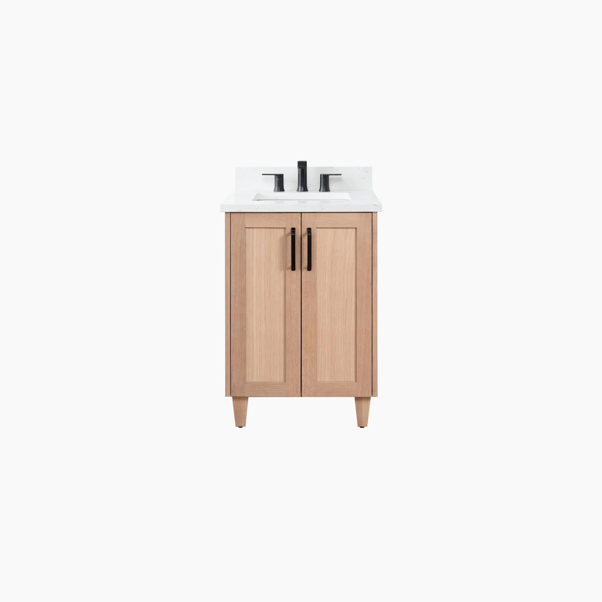 Bridgeport 24" White Oak Bathroom Vanity w/ Doors - Teodor Vanities ...