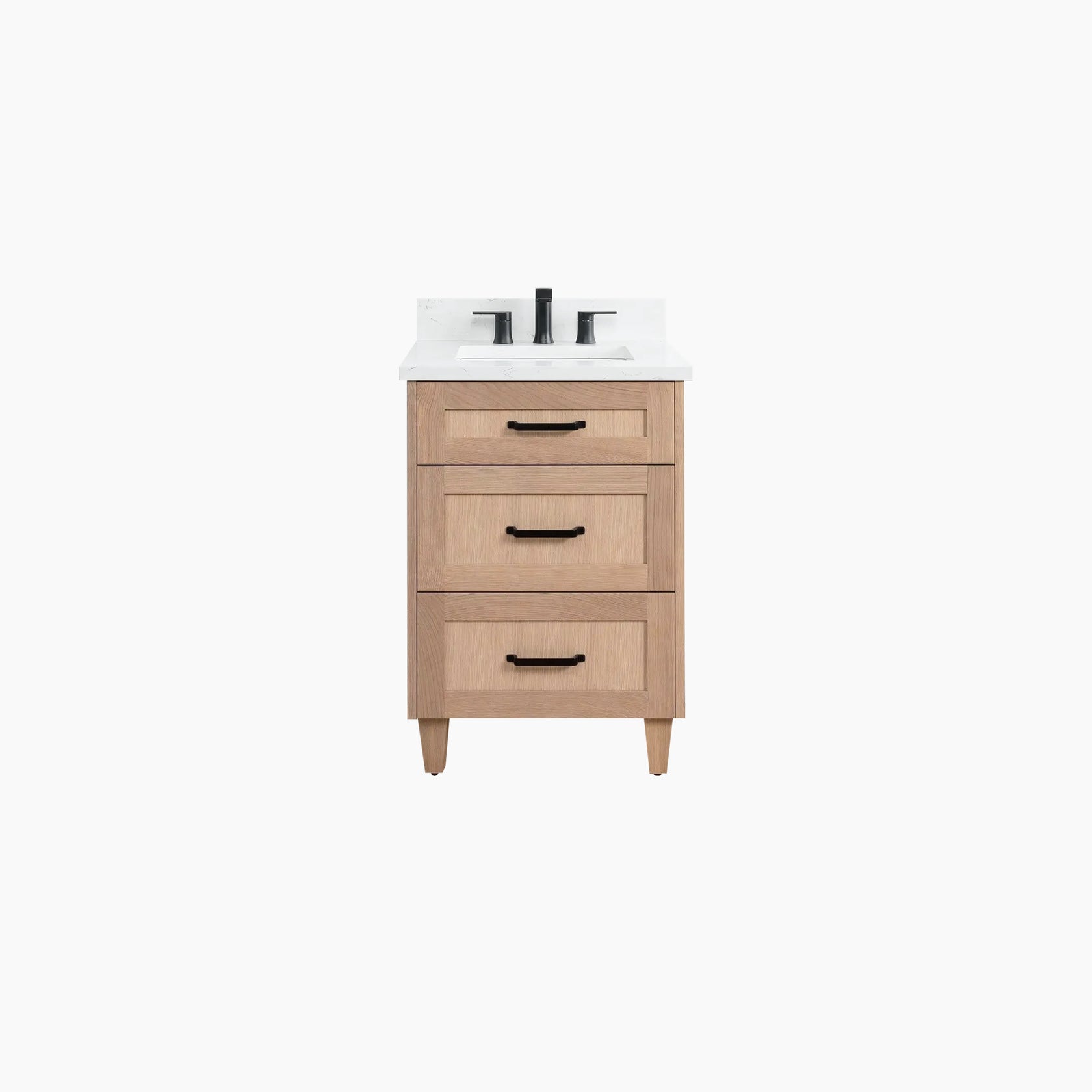 Bridgeport SLIM 24" White Oak Bathroom Vanity - Teodor Vanities United ...