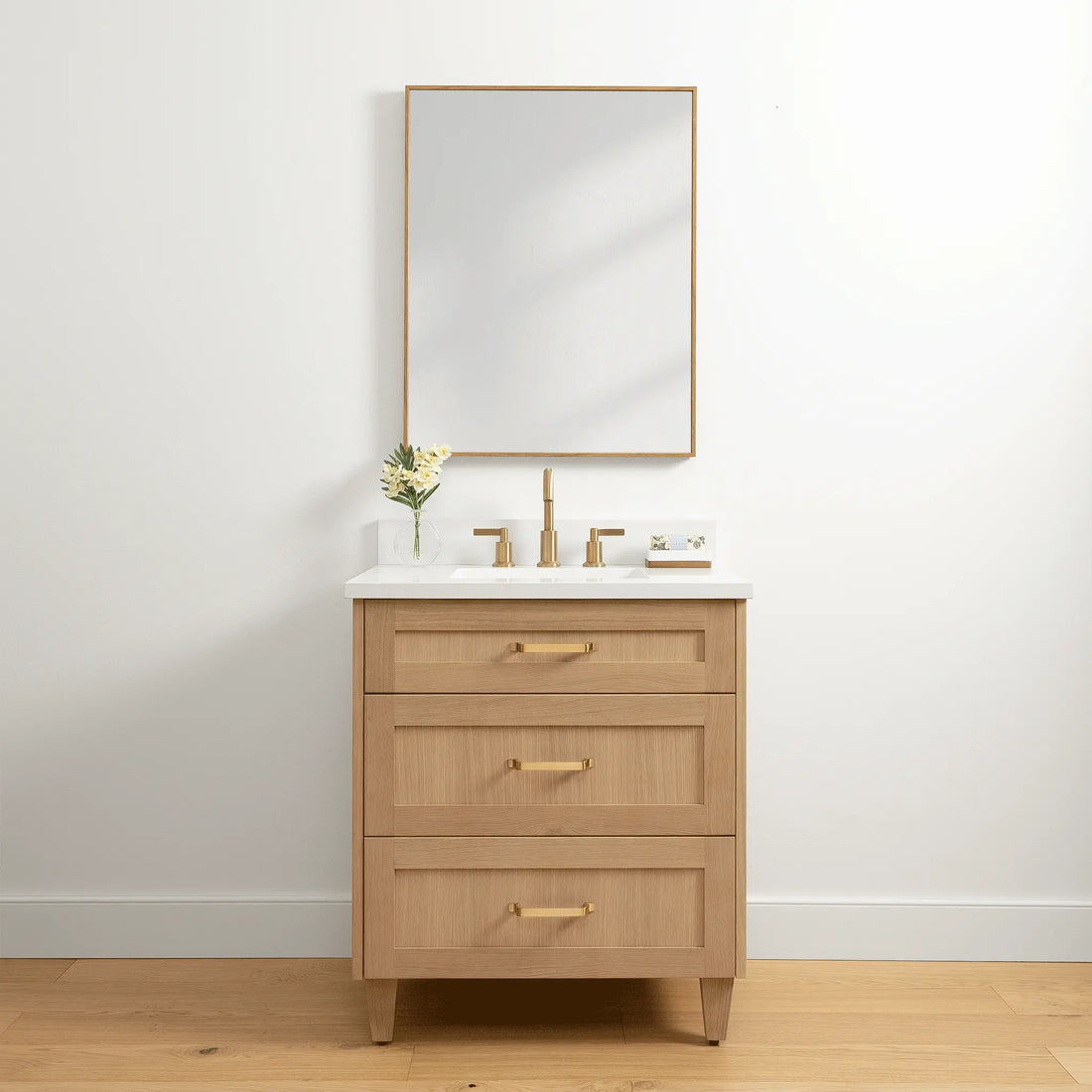 White Oak Vanities (24”-72”) | Solid Wood Bathroom Vanity – Ships Free ...