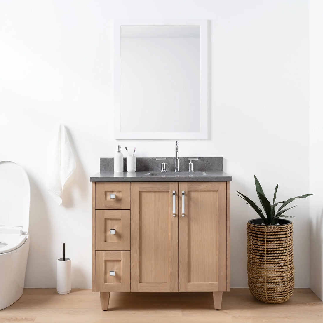 White Oak Vanities (24”-72”) | Solid Wood Bathroom Vanity – Ships Free ...