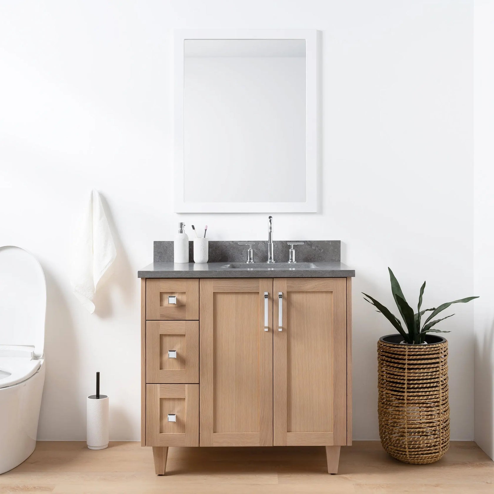 White Oak Vanities (24”-72”) | Solid Wood Bathroom Vanity – Ships Free ...