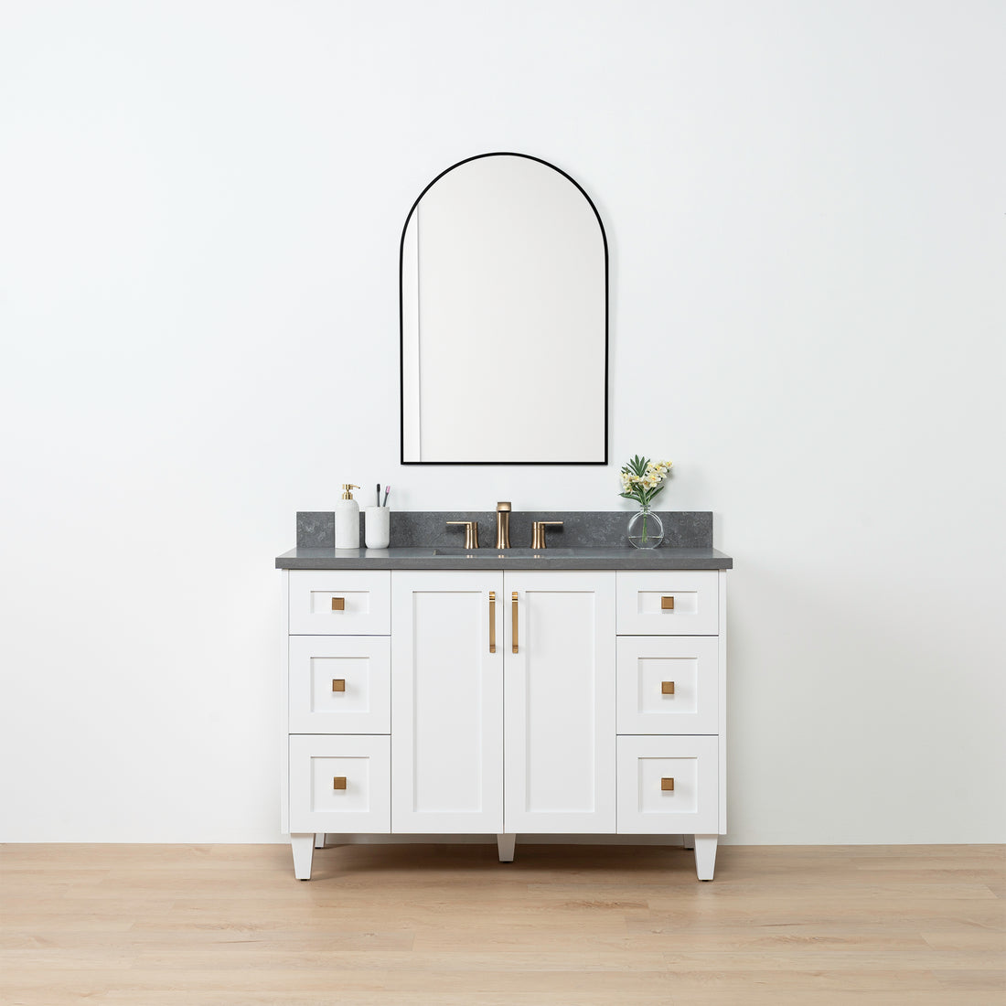 Bridgeport SLIM 48" Satin White Bathroom Vanity - Teodor Vanities ...