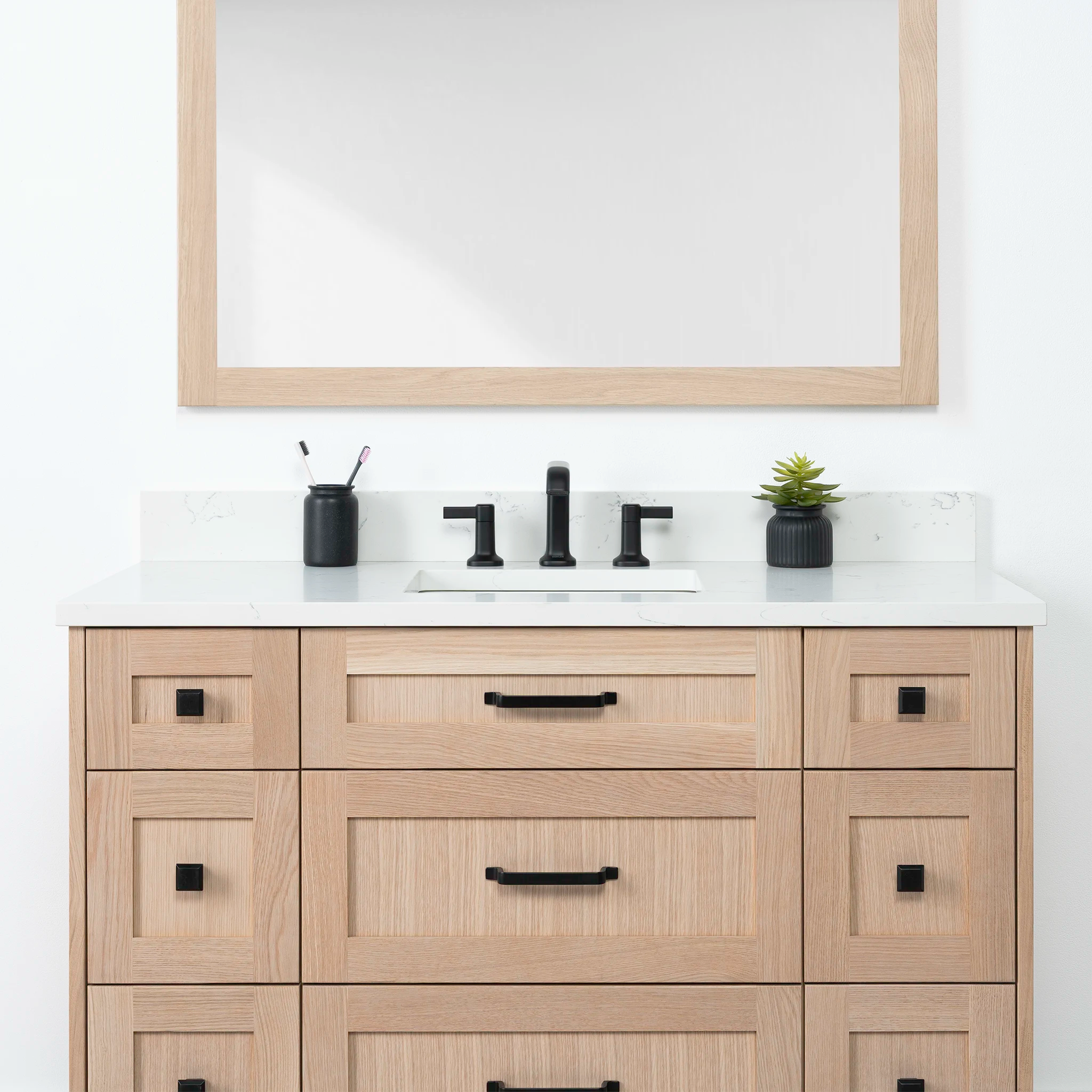 Bridgeport 48" White Oak Bathroom Vanity w/ Drawers - Teodor Vanities ...
