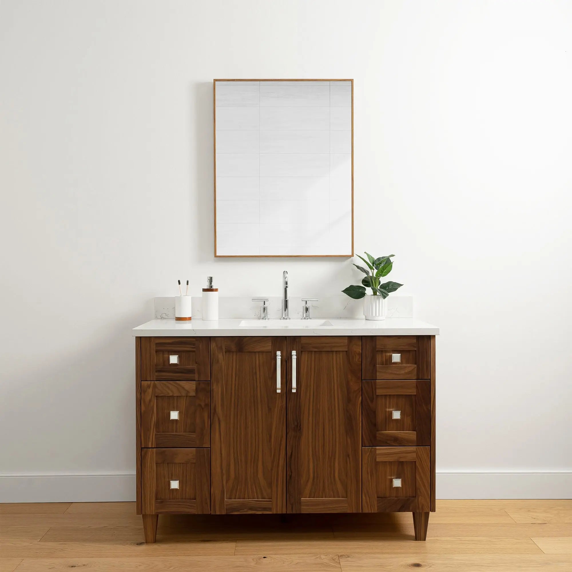 Bridgeport 48" American Black Walnut Bathroom Vanity - Teodor Vanities ...