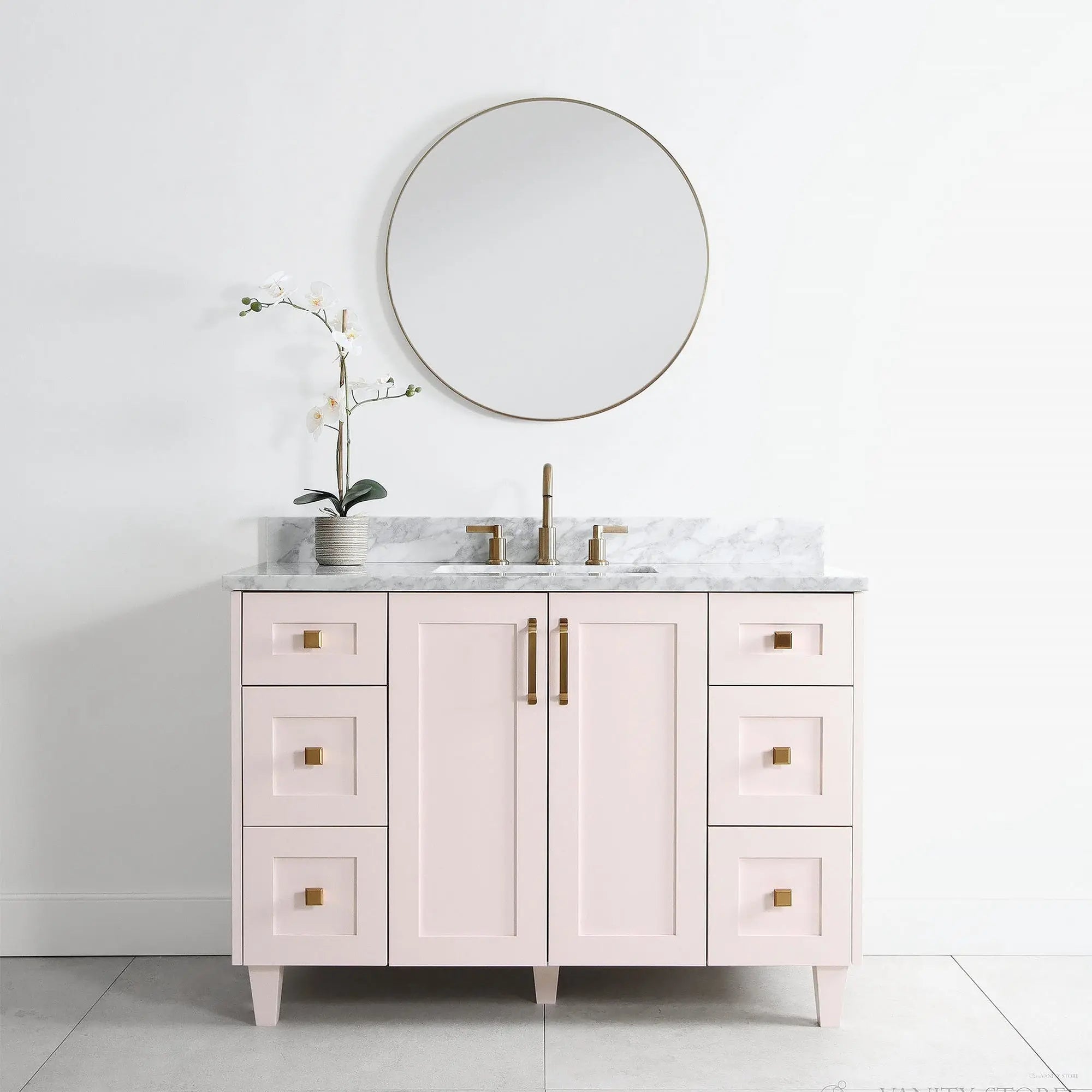 Bridgeport 48" Champagne Pink Bathroom Vanity - Teodor Vanities United ...