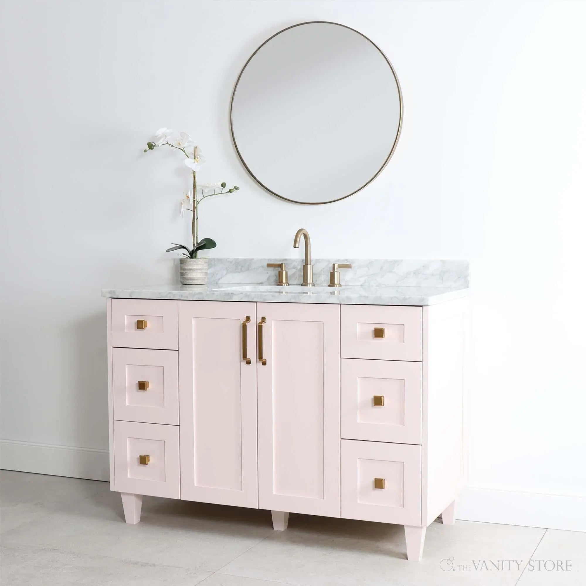 Bridgeport 48" Champagne Pink Bathroom Vanity - Teodor Vanities United ...