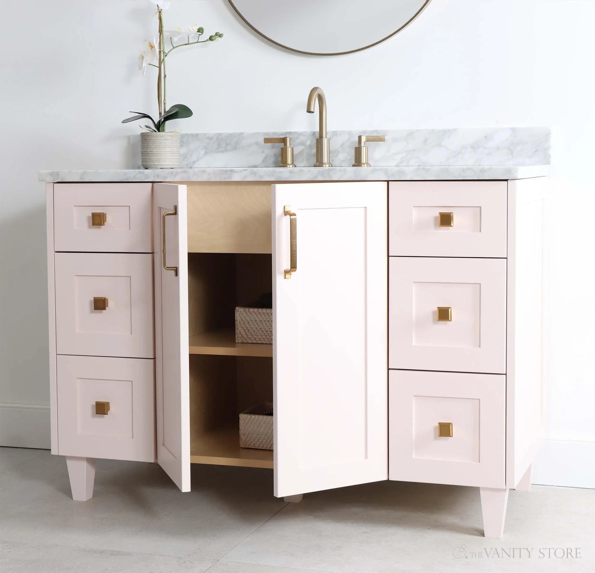 Bridgeport 48" Champagne Pink Bathroom Vanity - Teodor Vanities United ...