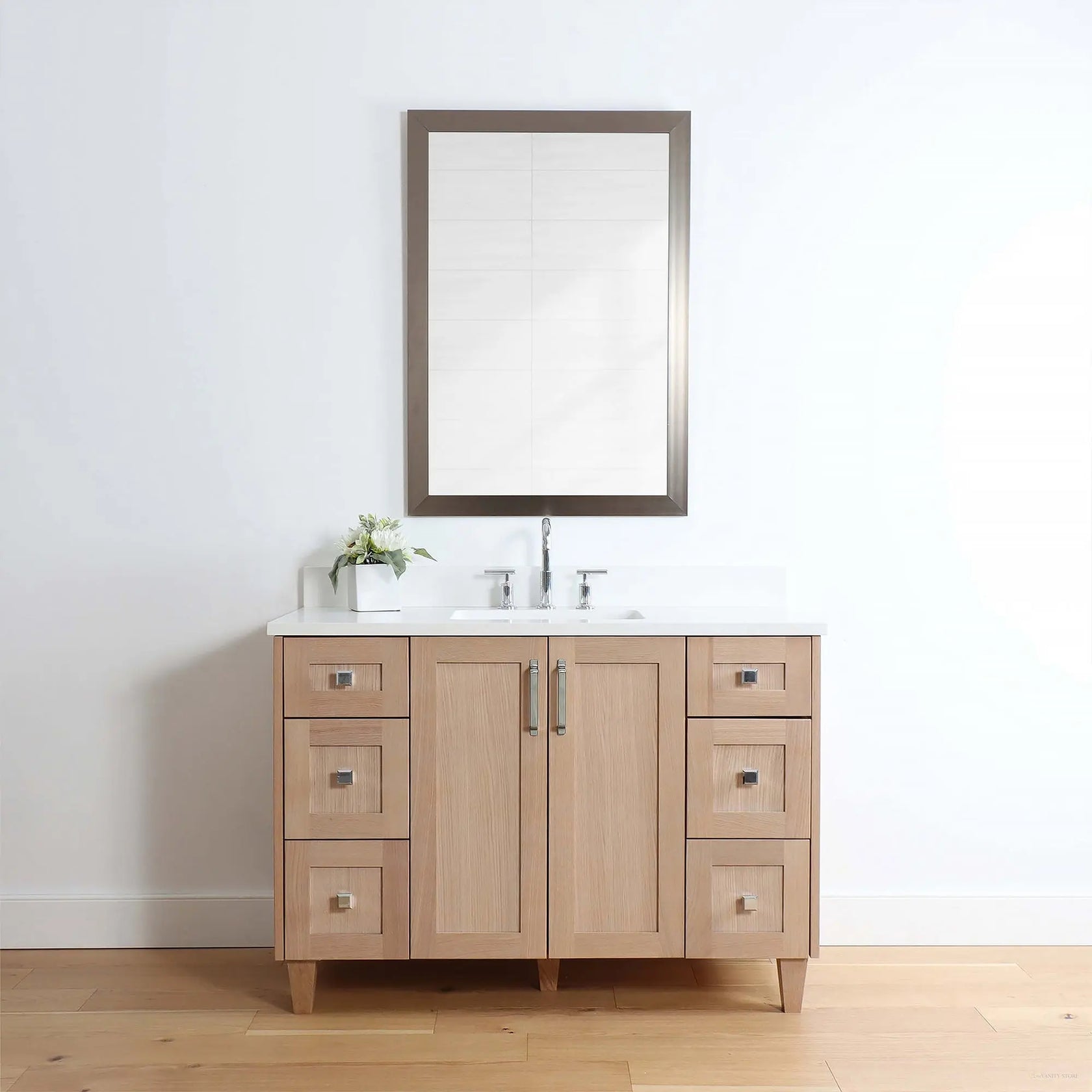 Bridgeport 48" White Oak Bathroom Vanity - Teodor Vanities United ...