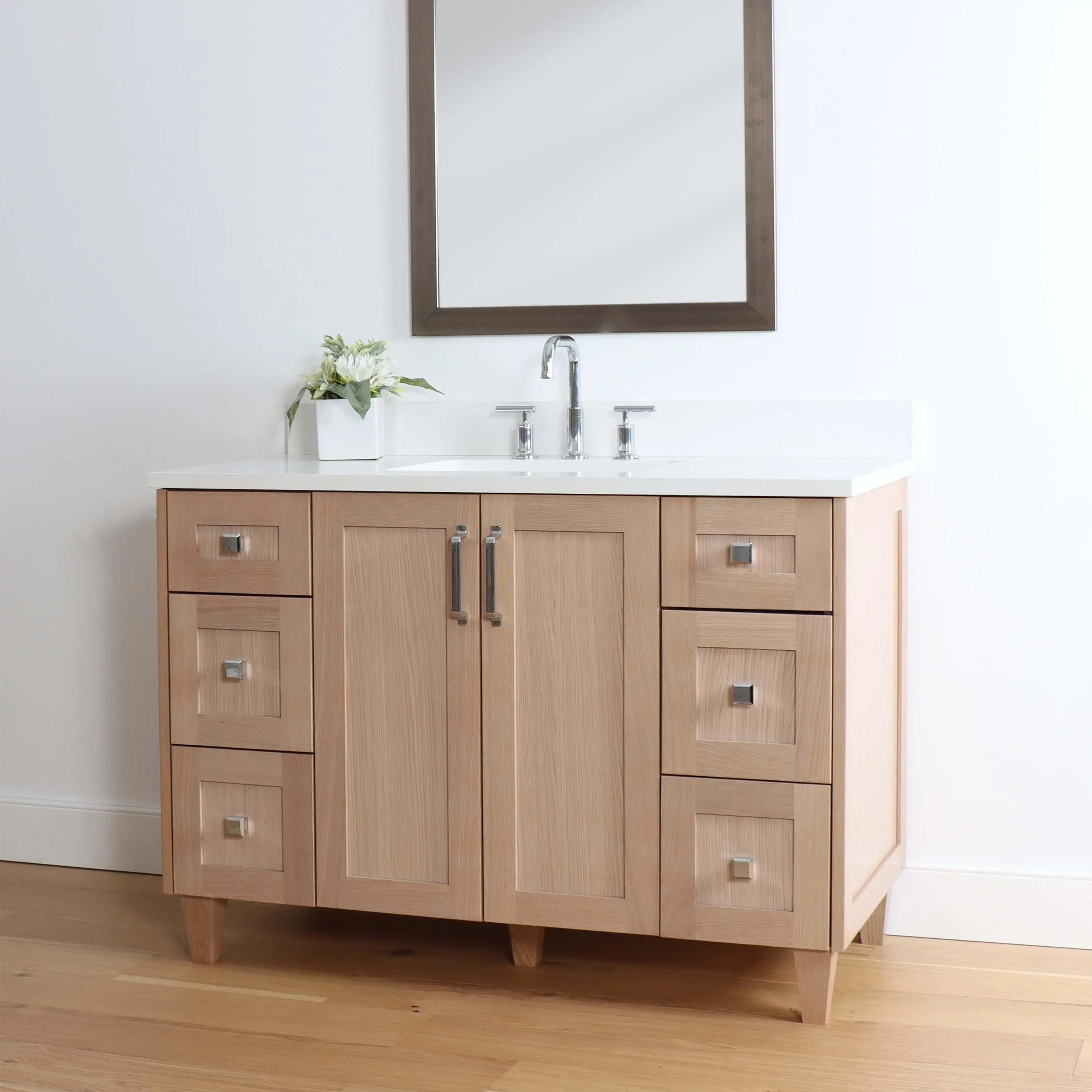 Bridgeport 48" White Oak Bathroom Vanity - Teodor Vanities United ...