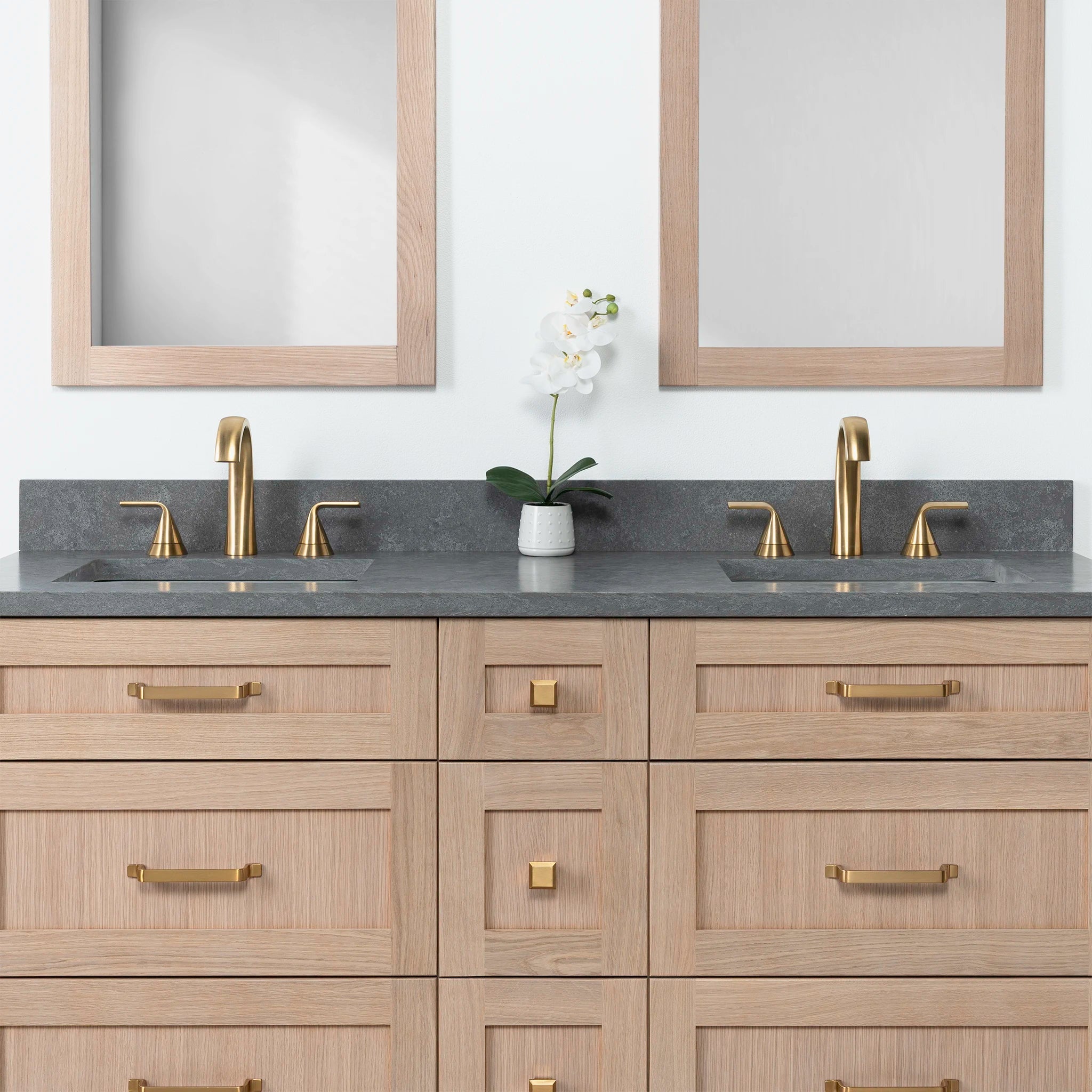 Bridgeport 60" White Oak Bathroom Vanity, Double Sink - Teodor – Teodor ...