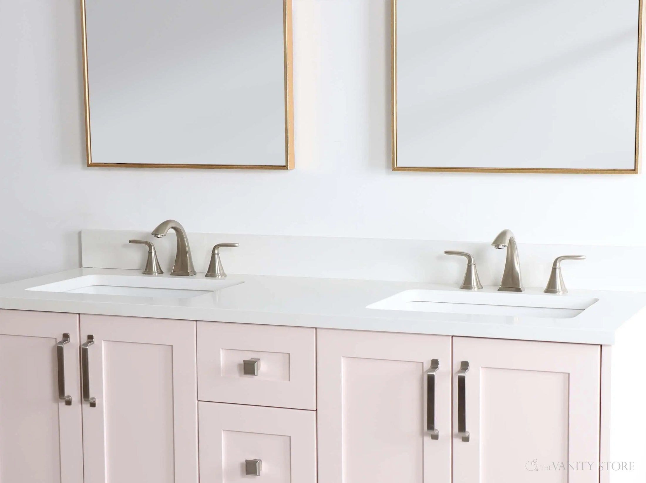 Bridgeport 60" Champagne Pink Bathroom Vanity, Double Sink - Teodor ...