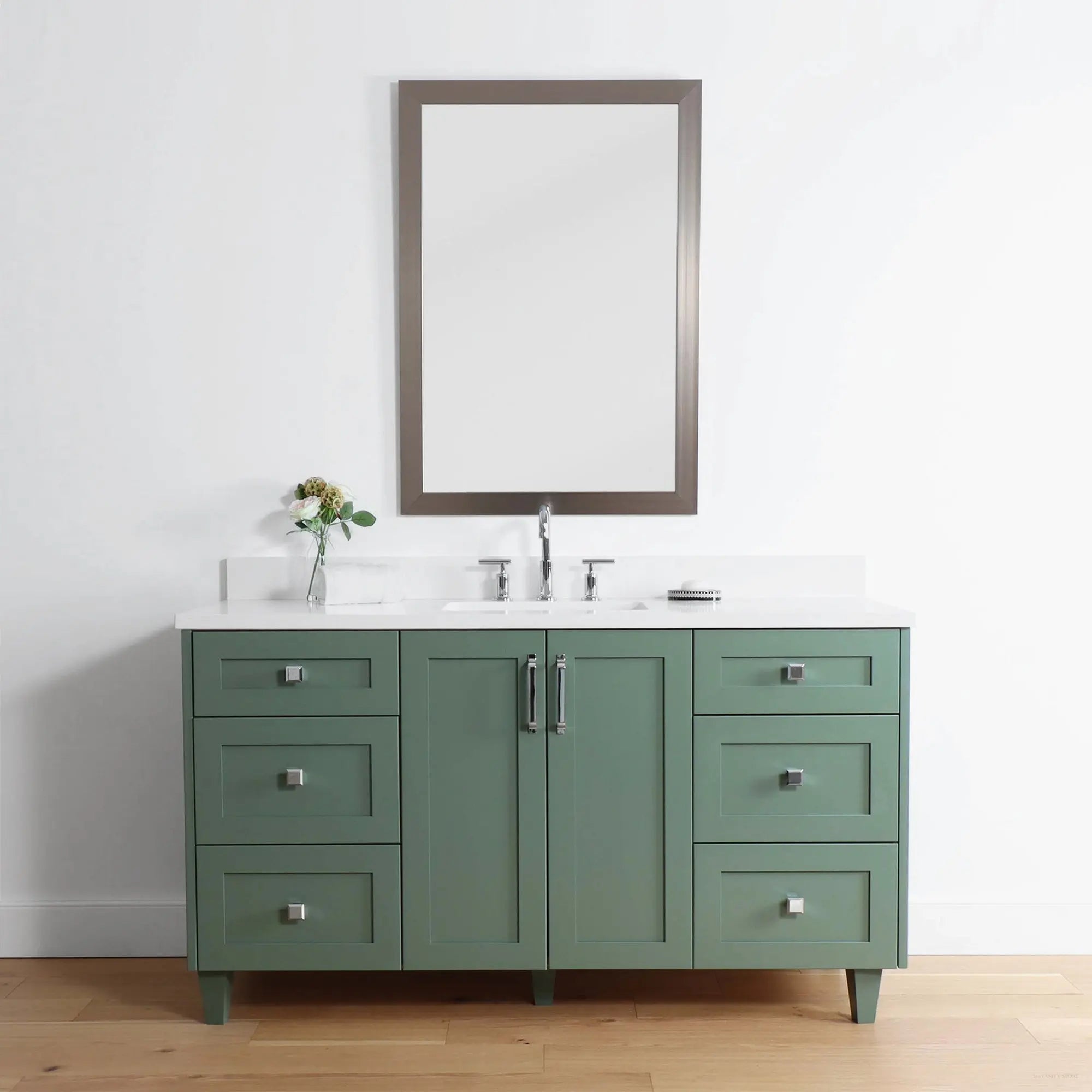 Bridgeport 60" Sage Green Bathroom Vanity - Teodor Vanities United ...