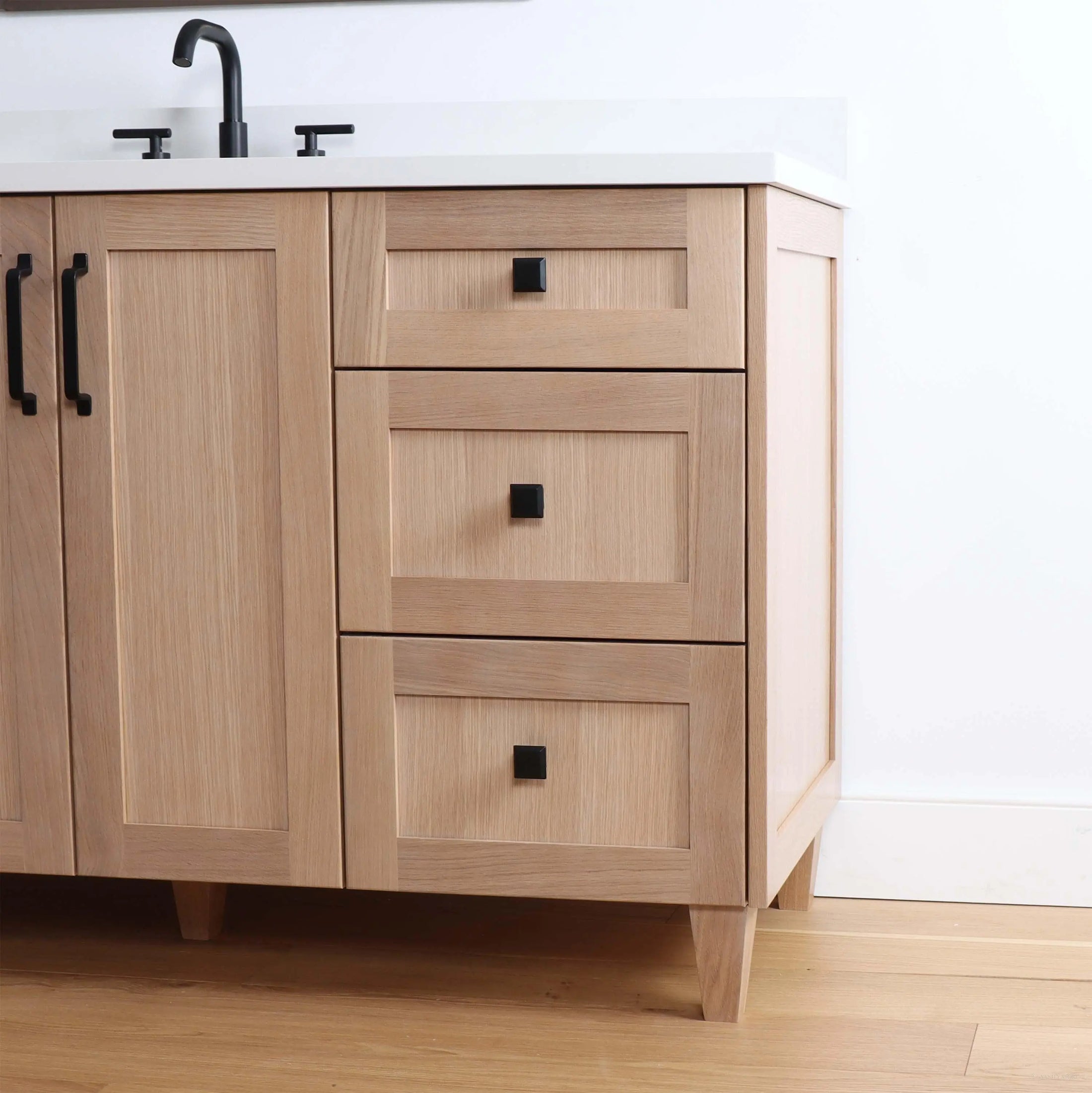Bridgeport 60" White Oak Bathroom Vanity - Teodor Vanities United ...