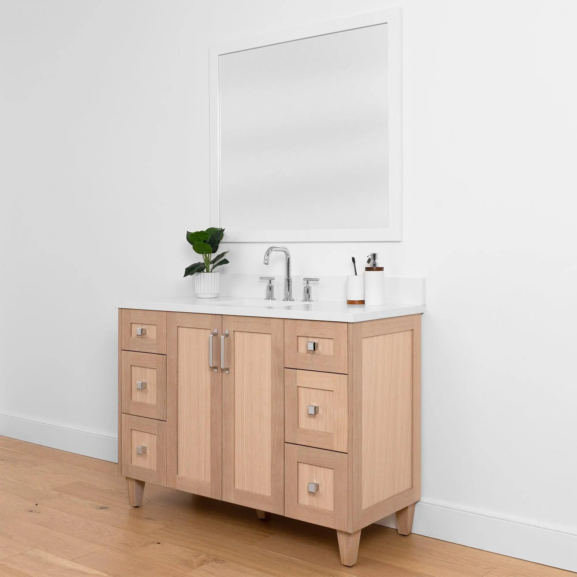 Bridgeport SLIM 48" White Oak Bathroom Vanity - Teodor Vanities United ...