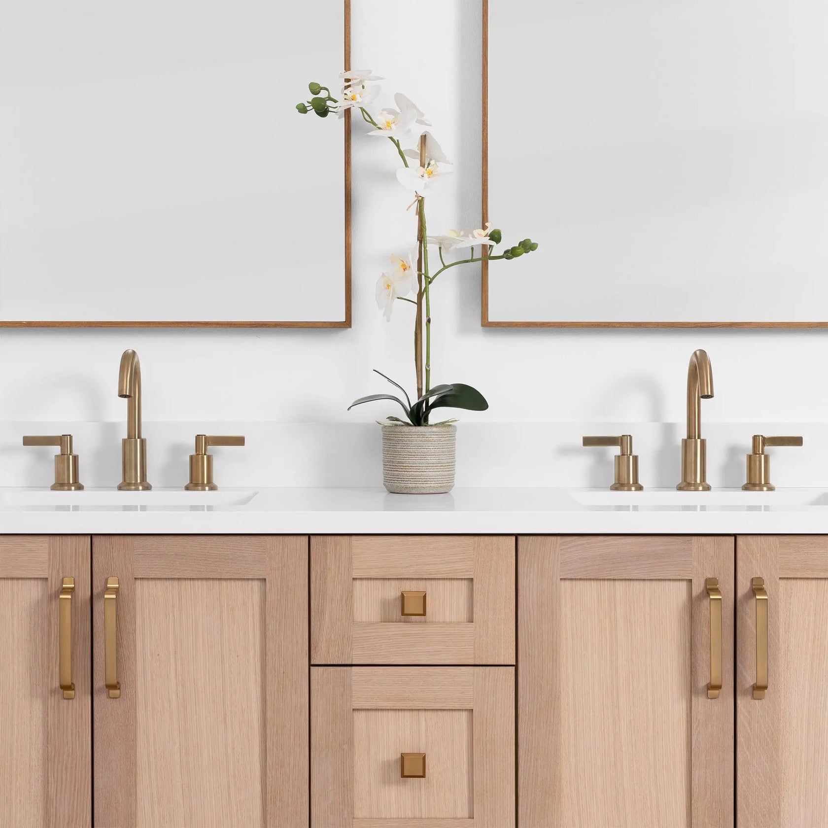 Bridgeport SLIM 60" White Oak Bathroom Vanity, Double Sink - Teodor ...