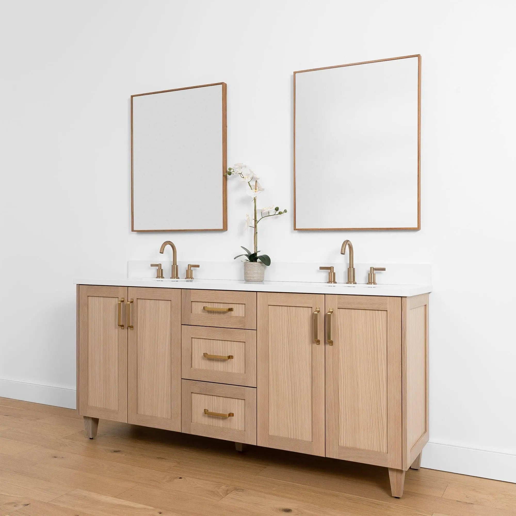 Bridgeport SLIM 72" White Oak Bathroom Vanity, Double Sink - Teodor ...