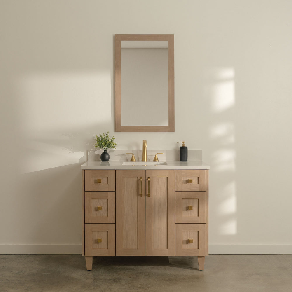 Bridgeport 42" White Oak Bathroom Vanity - Teodor Vanities – Teodor ...