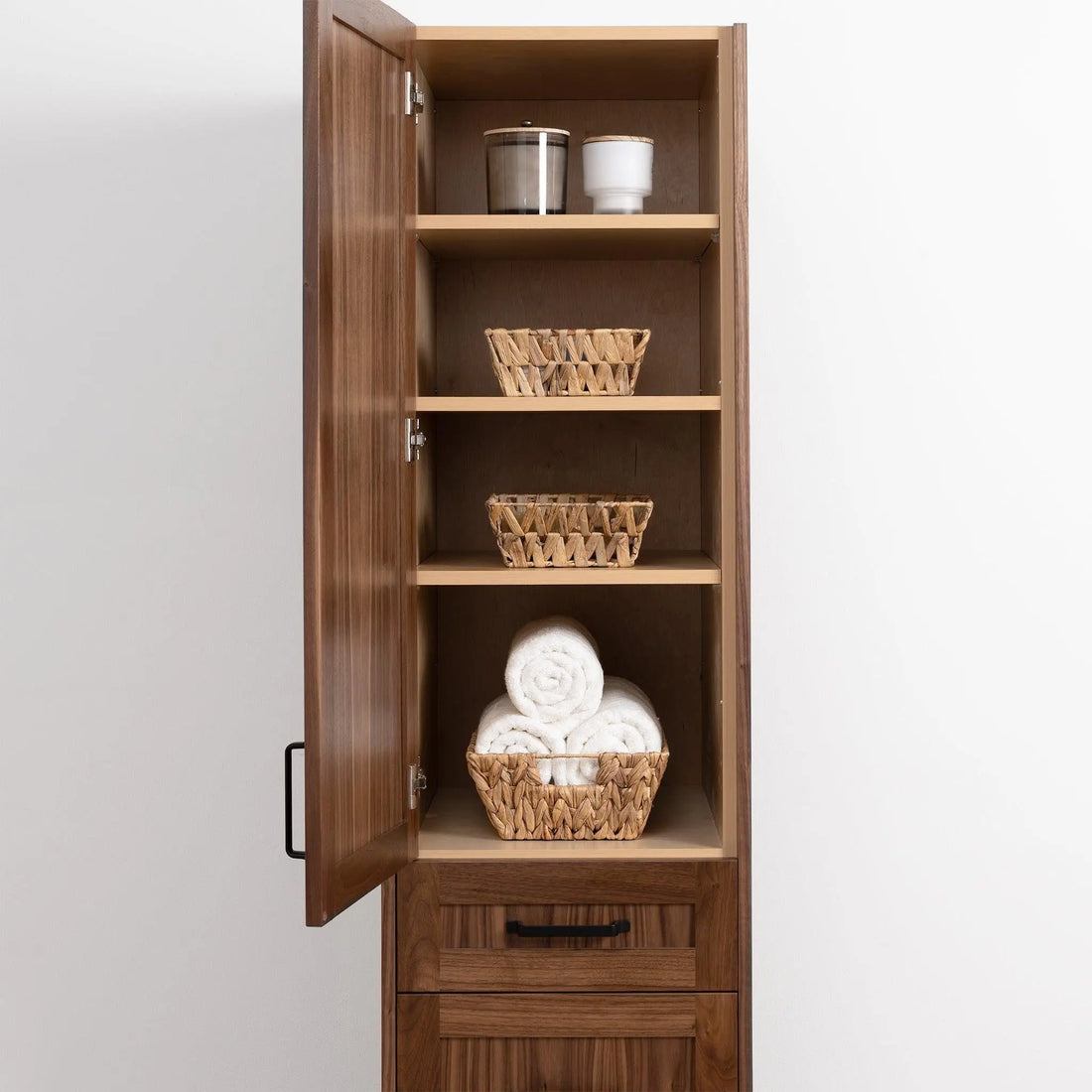 Bridgeport American Black Walnut Linen Cabinet - Teodor Vanities ...
