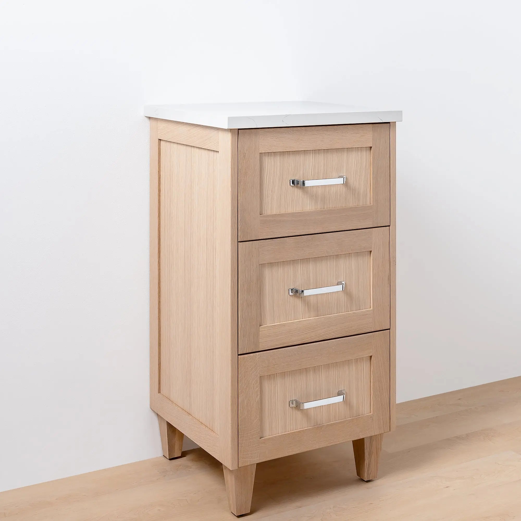 Bridgeport White Oak Storage Cabinet - Teodor Vanities United States
