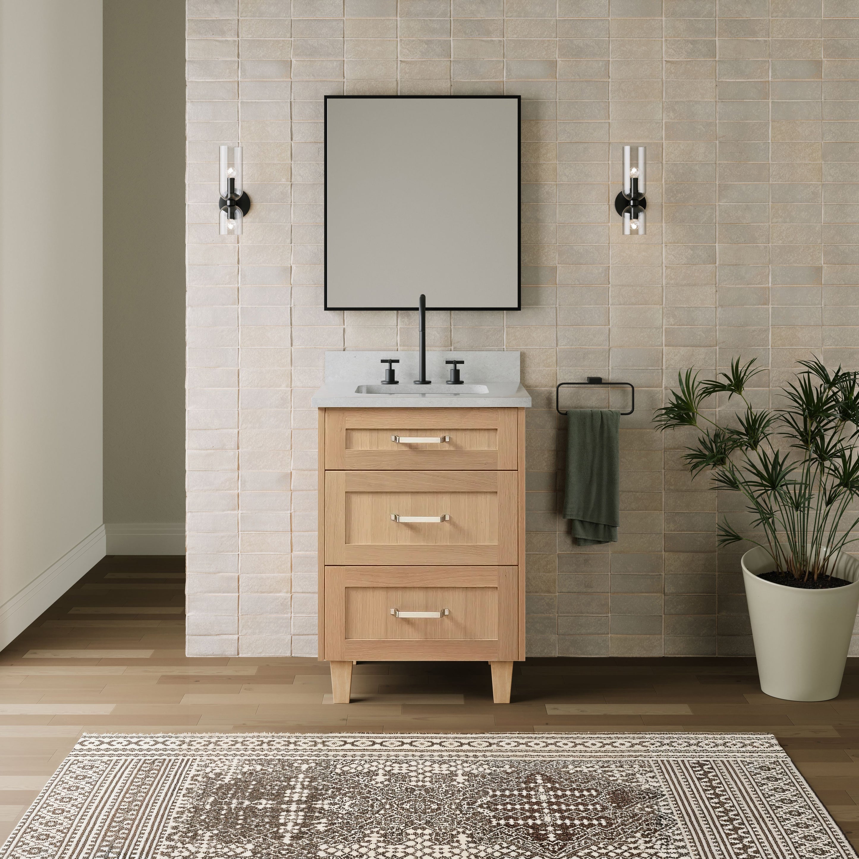 Bridgeport 24" White Oak Bathroom Vanity - Teodor Vanities United ...