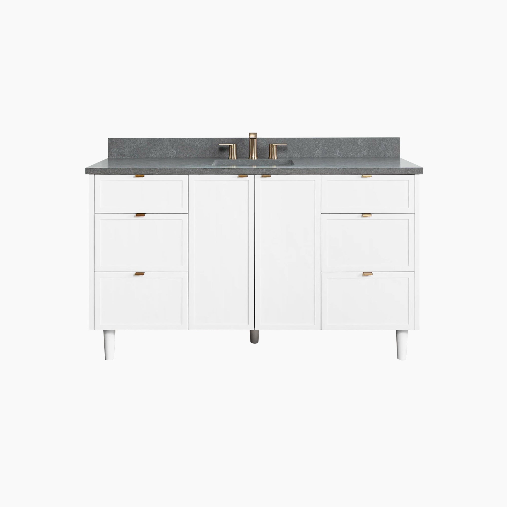 Cape Breton 60" Satin White Bathroom Vanity - Teodor Vanities United ...