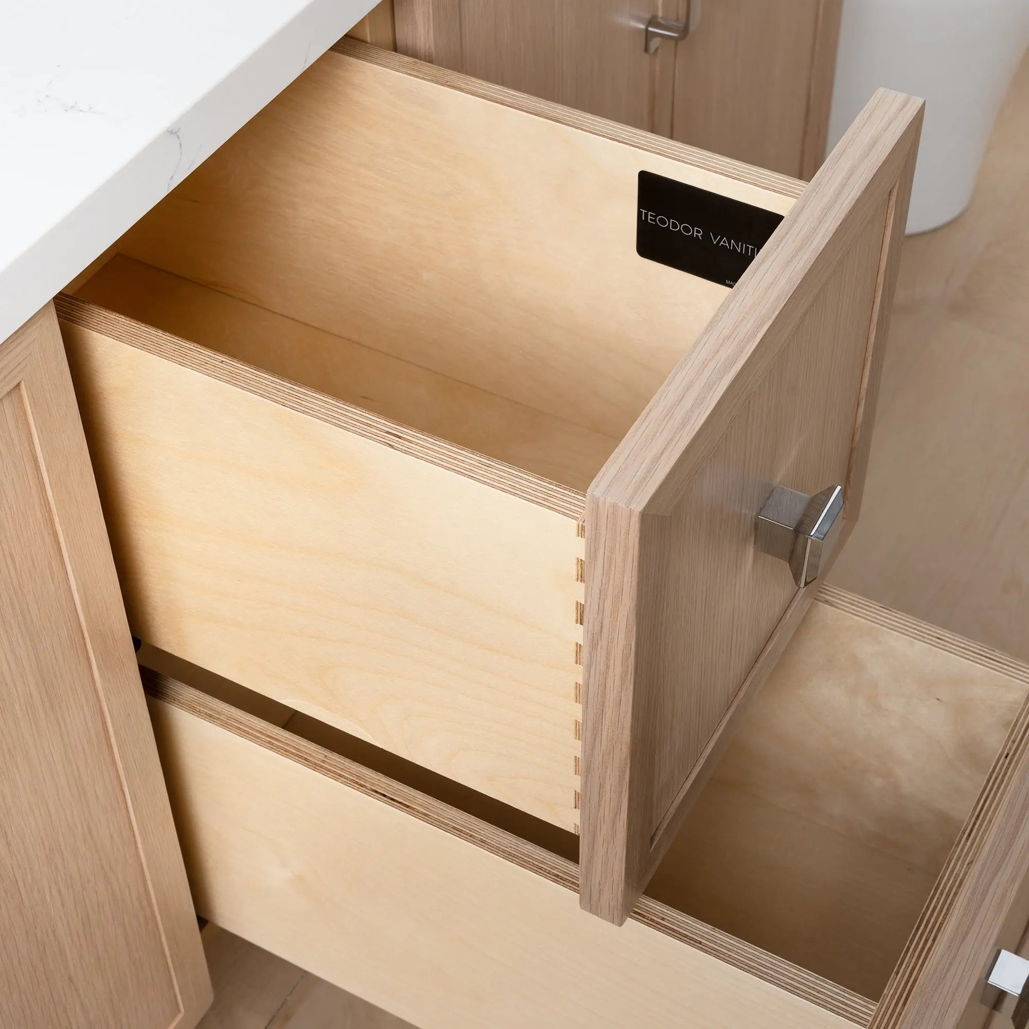 Cape Breton 60" Wall Mount White Oak Bathroom Vanity, Double Sink ...