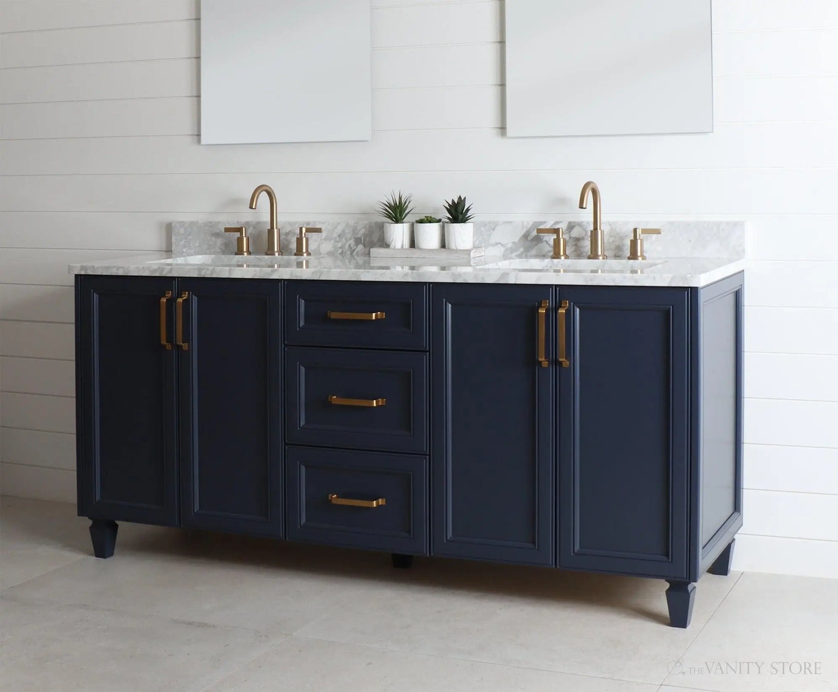Davenport 72" Pacific Blue Bathroom Vanity, Double Sink - Teodor ...