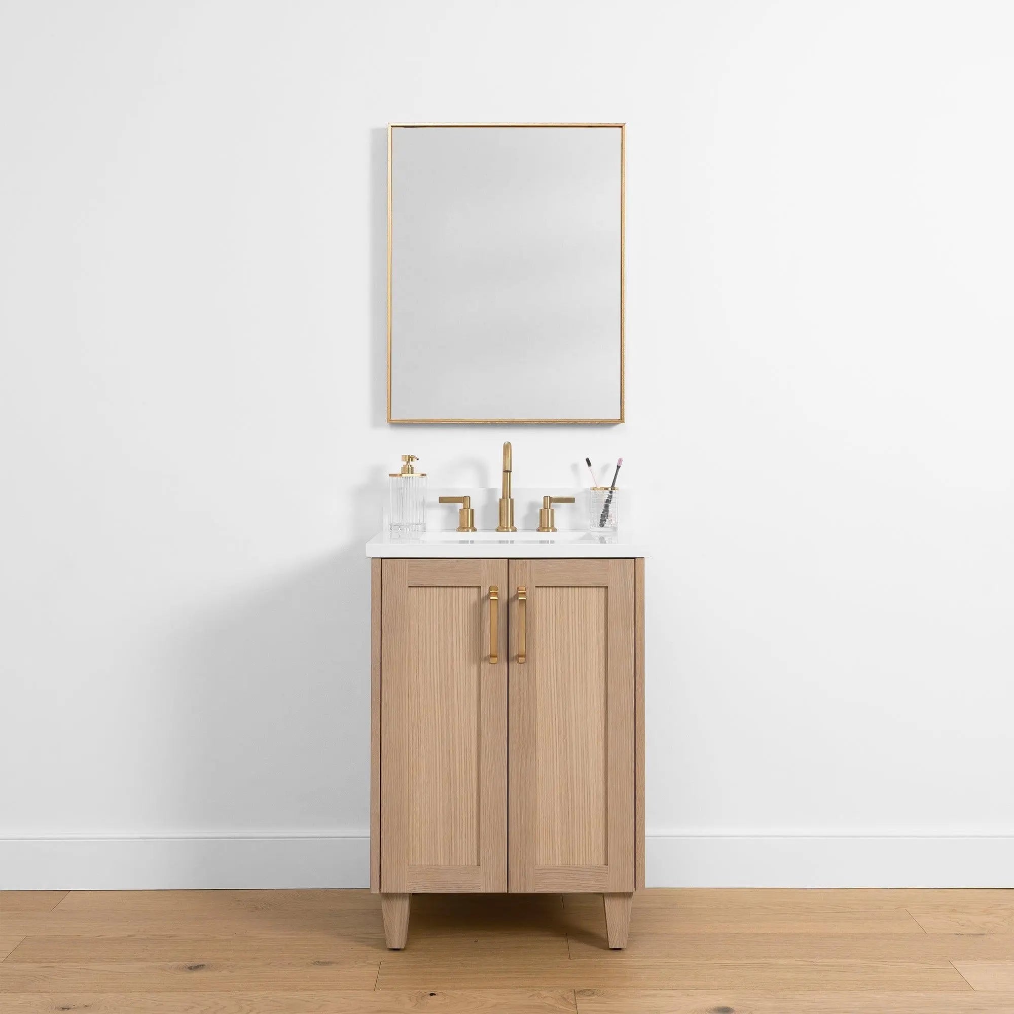 Bridgeport SLIM 24" White Oak Bathroom Vanity w/ Doors - Teodor ...