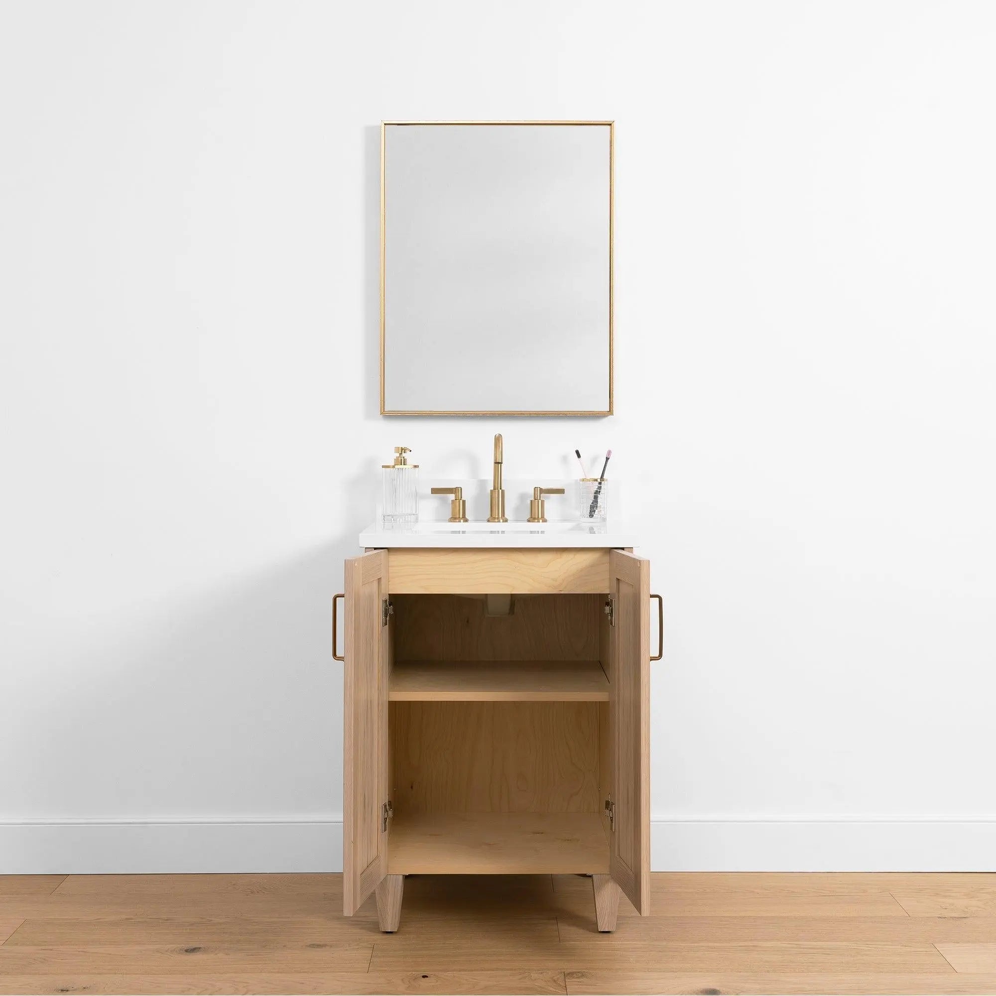 Bridgeport SLIM 24" White Oak Bathroom Vanity w/ Doors - Teodor ...