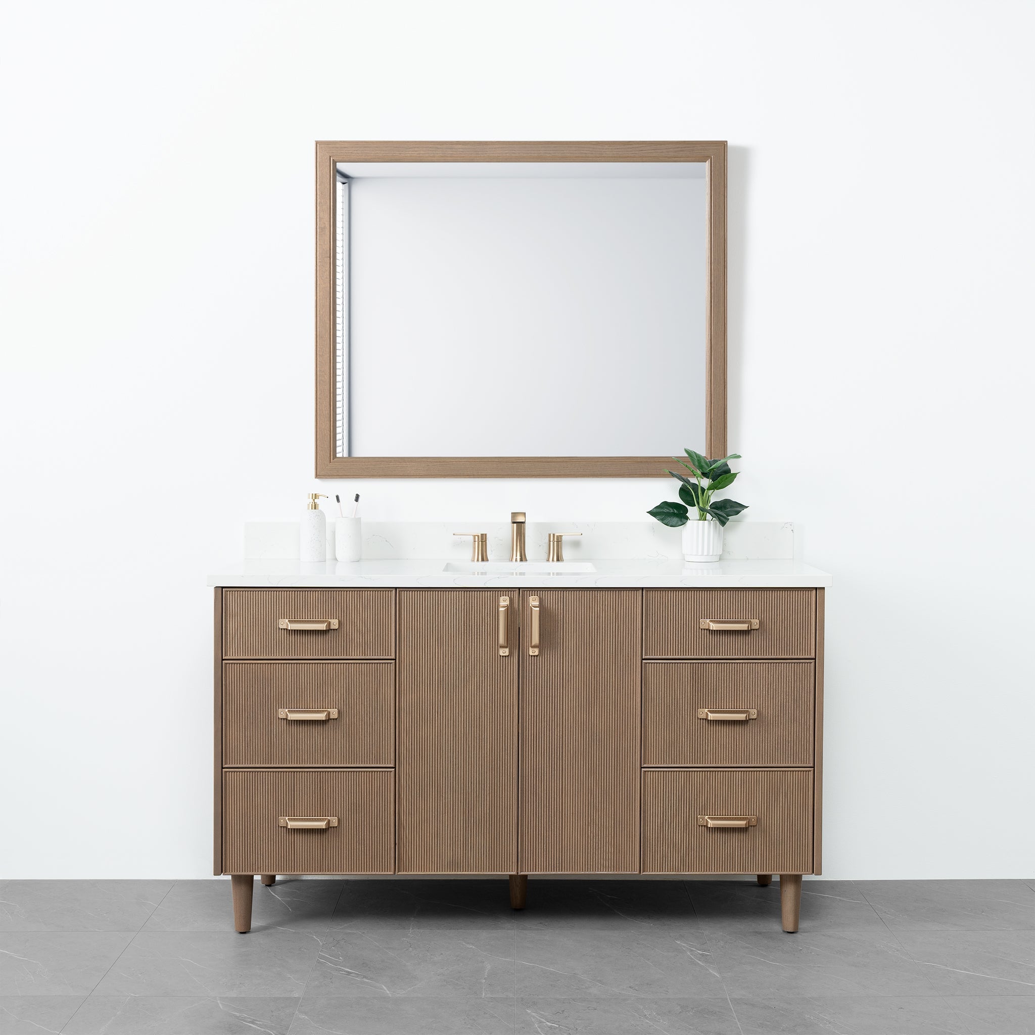 Malibu 60" Almond Coast Bathroom Vanity - Teodor Vanities United ...