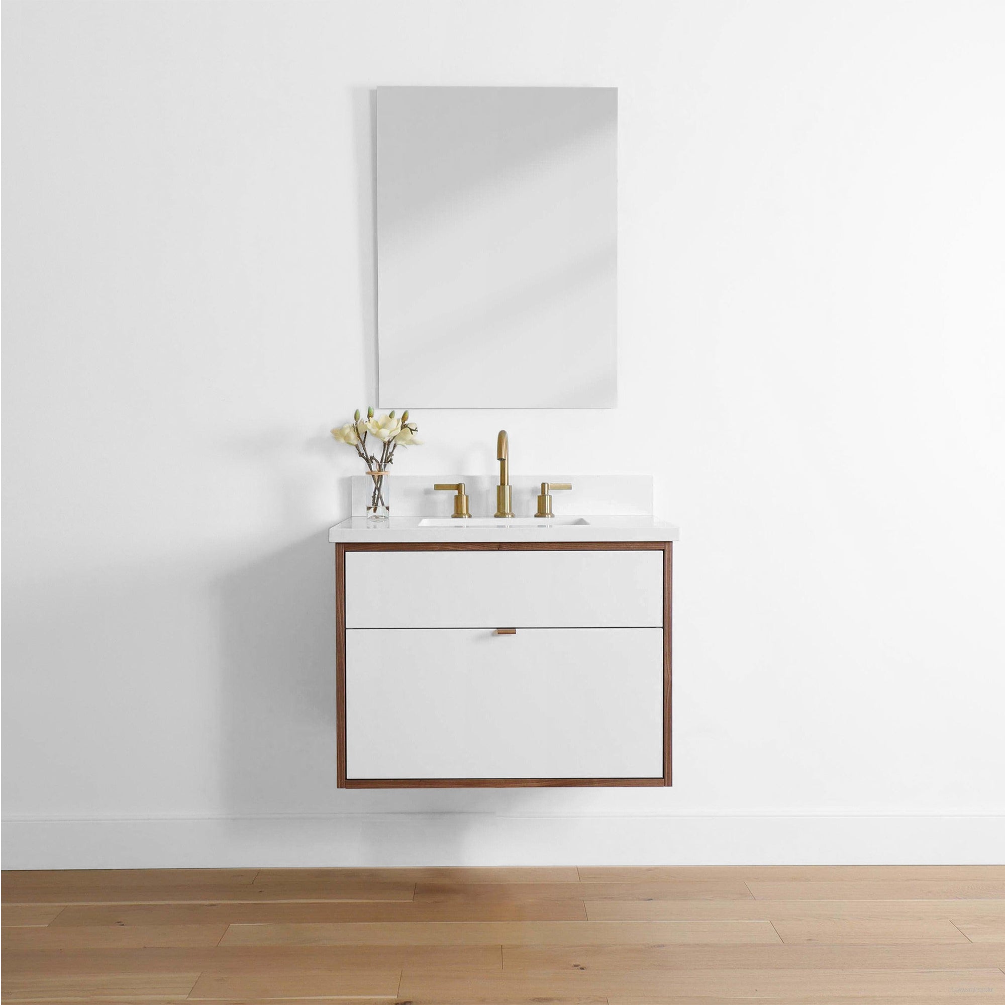 Sidney 30" Wall Mount Gloss White Bathroom Vanity - Teodor Vanities ...